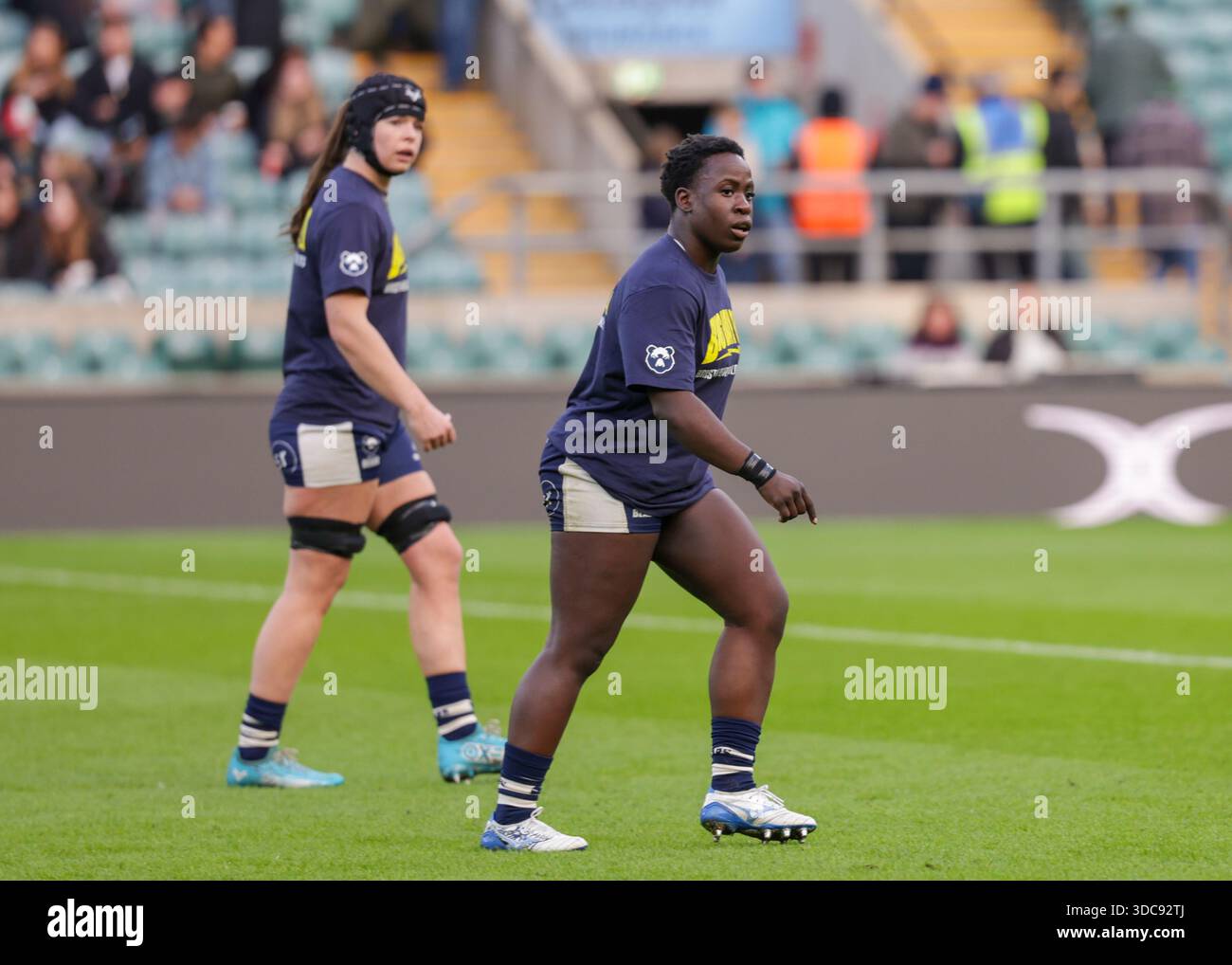 London, UK. 20th December 2025. 1. Simi Pam (Bristol Bears) warming up ...