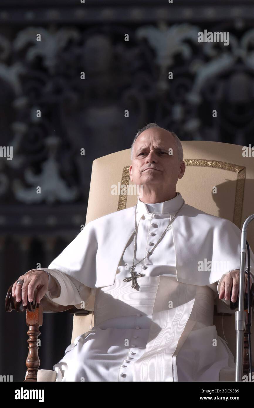 Pope Leo XIV leads the last Jubilee audience in St. Peter's square at ...