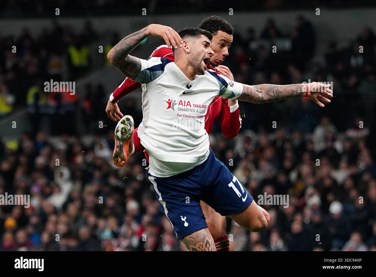 Hugo Ekitike of Liverpool heads home during the Premier League match ...