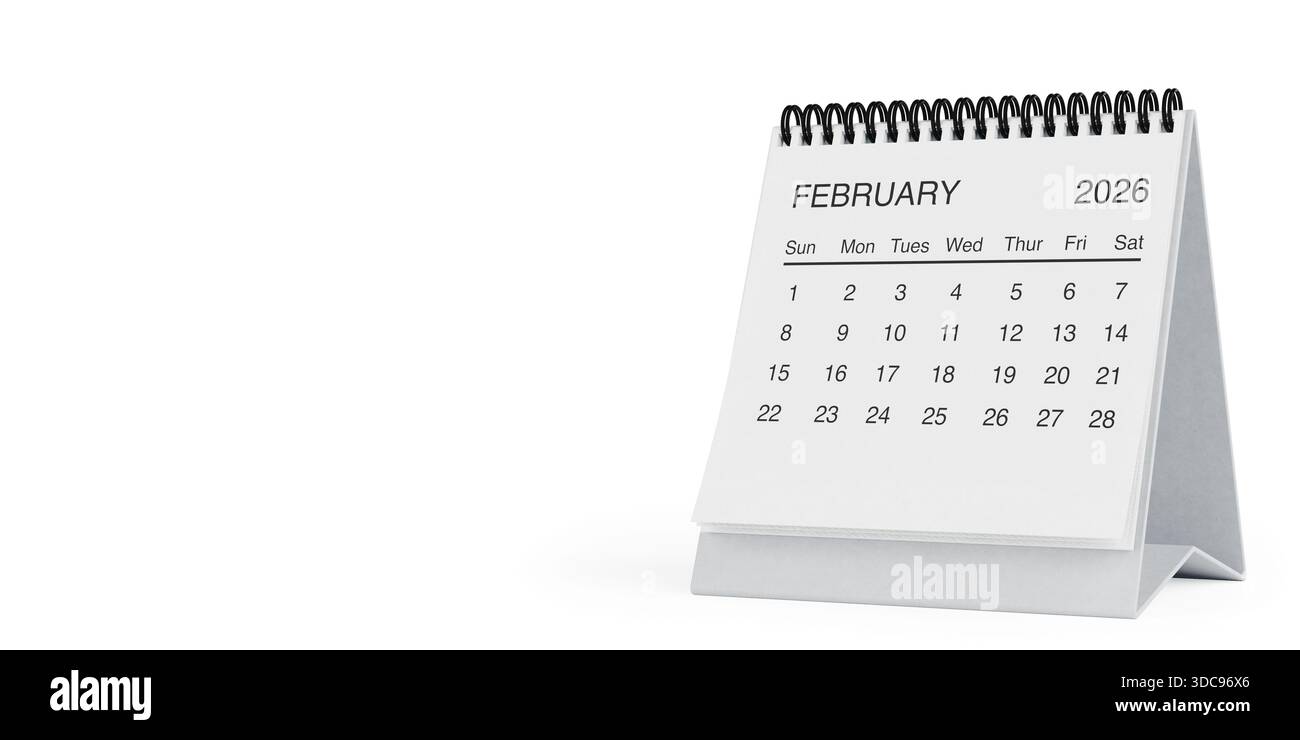 Monthly calendar february 2026 hi-res stock photography and images - Alamy
