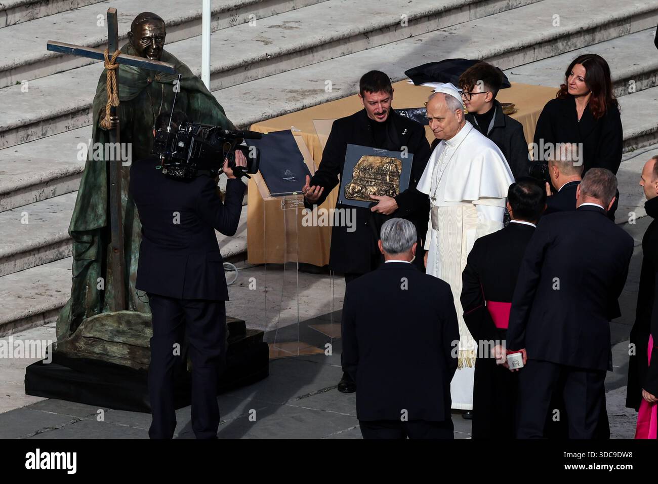 At the end of the last Jubilee audience, Pope Leo XIV receives the ...