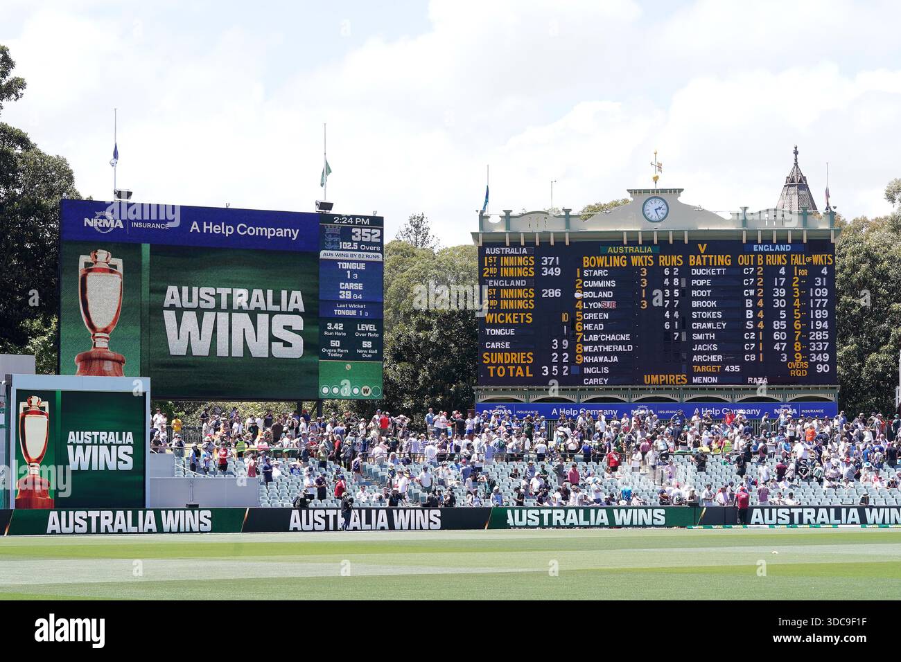 The old scoreboard showing the final scores with the modern day big ...