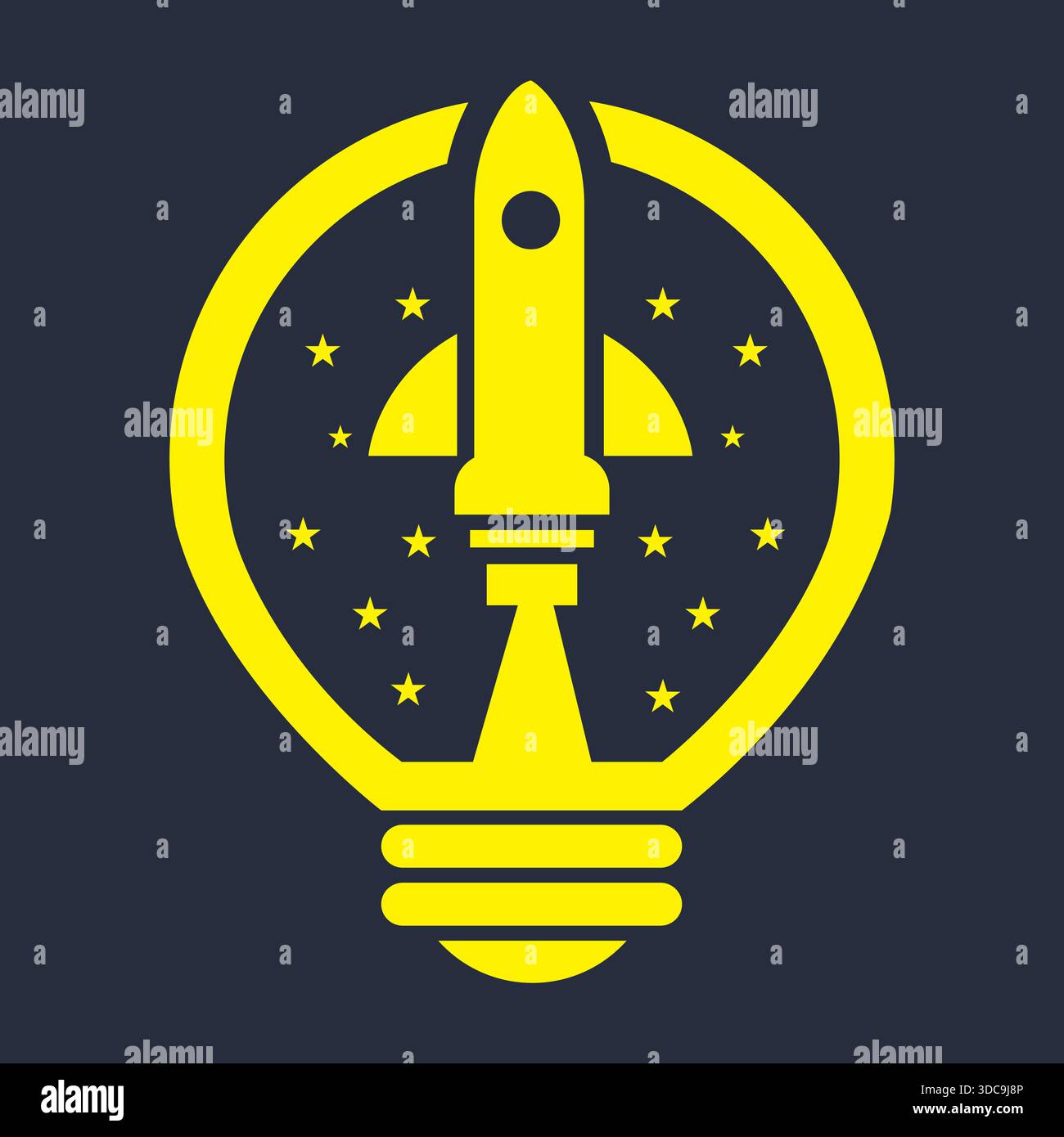Rocket Light Bulb Startup Logo Design Innovation Creativity Icon ...