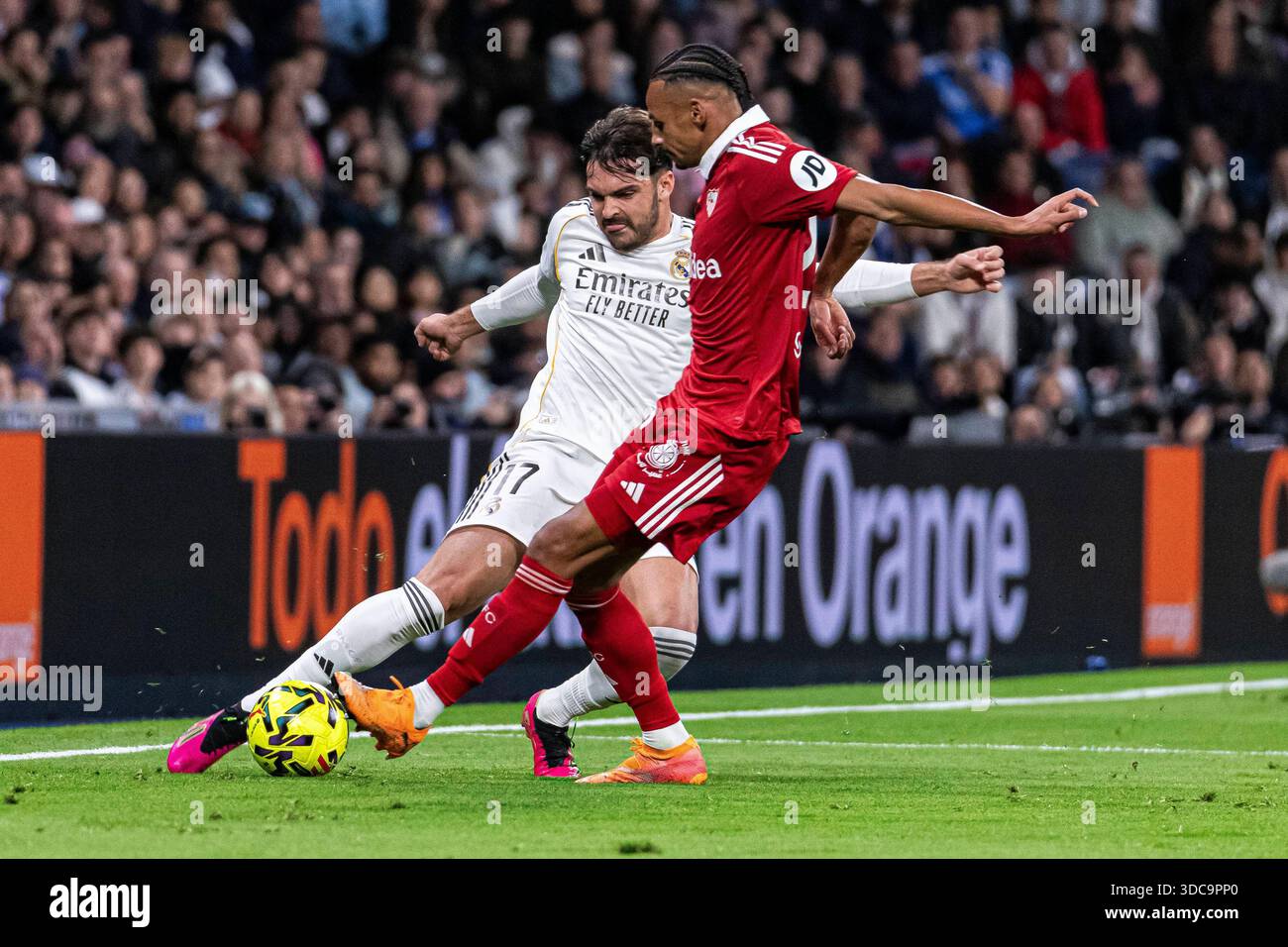 Spanish La Liga EA Sports soccer match Real Madrid vs Sevilla at ...