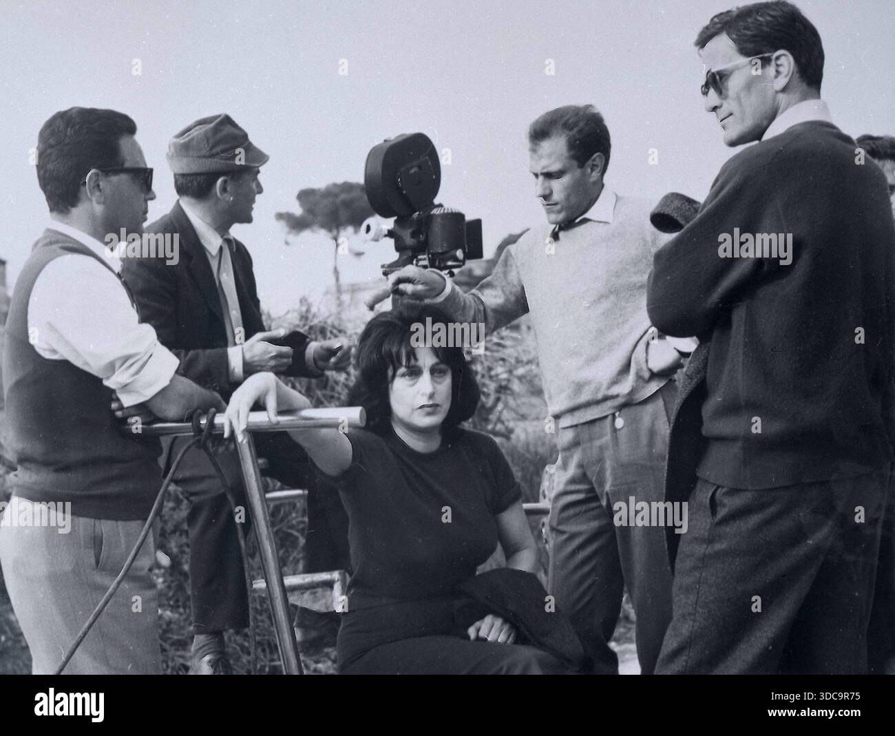 Italian film director Pierpaolo Pasolini and actress Anna Magnani while ...