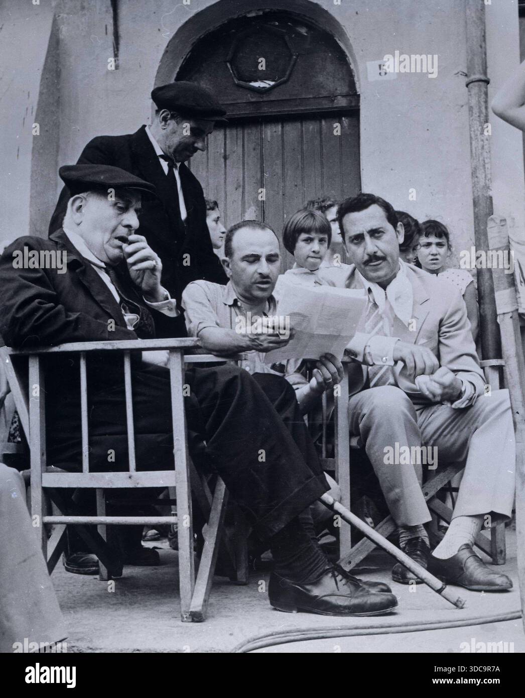 Italian film director Alberto Lattuada and Alberto Sordi while filming ...