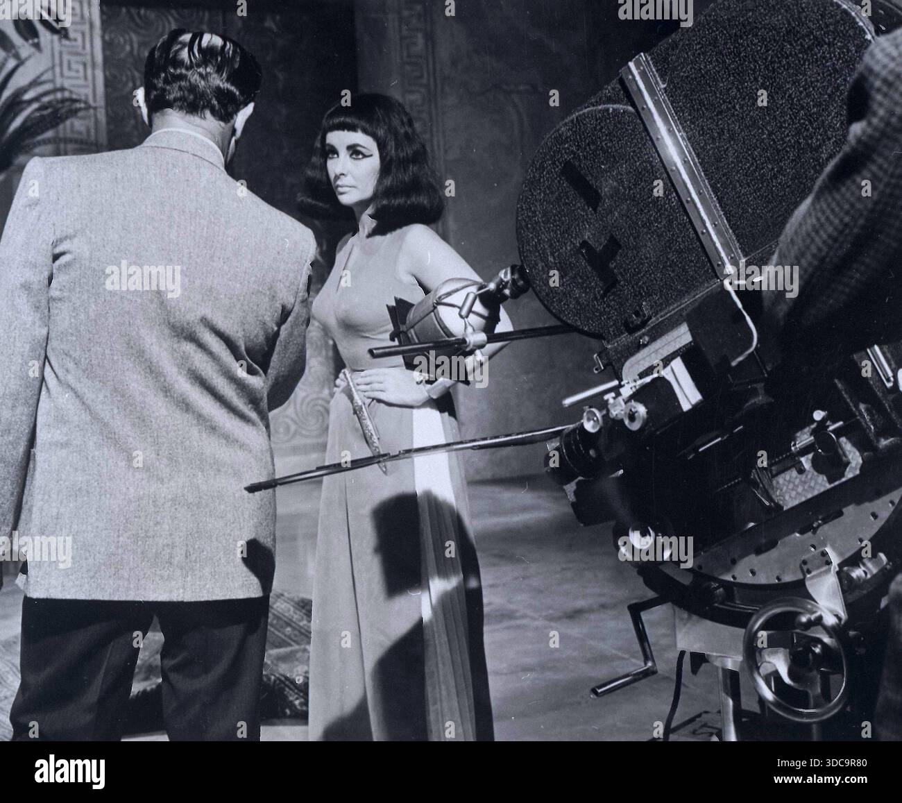 American filmmaker Joseph Mankiewicz and actress Elizabeth Taylor while ...