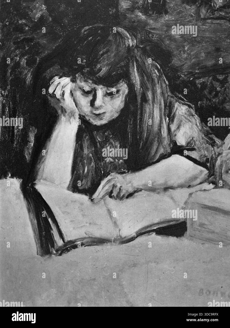 Reader painting Black and White Stock Photos & Images - Alamy