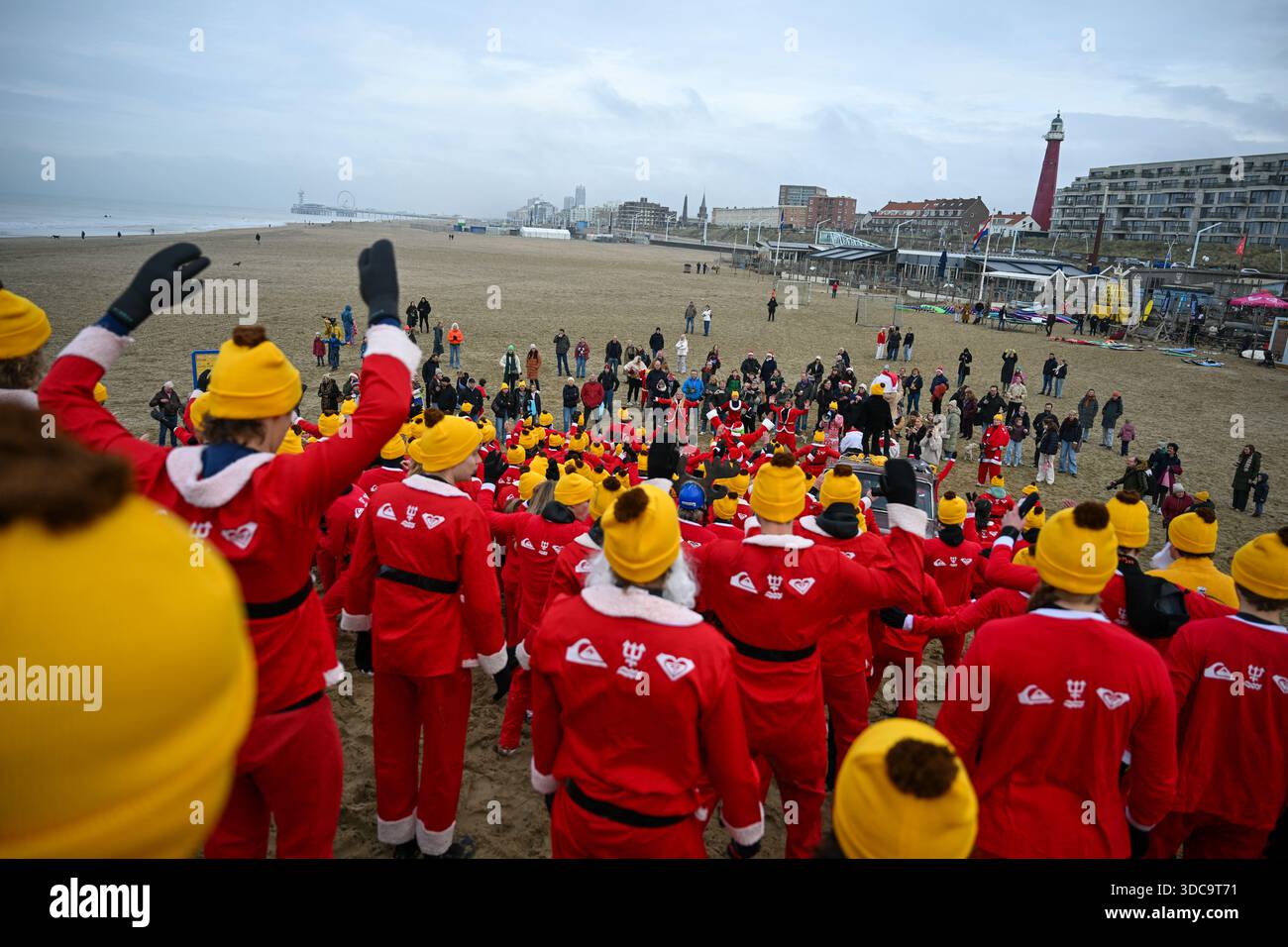 Crowds gathered along the shoreline in Scheveningen on Saturday as a ...
