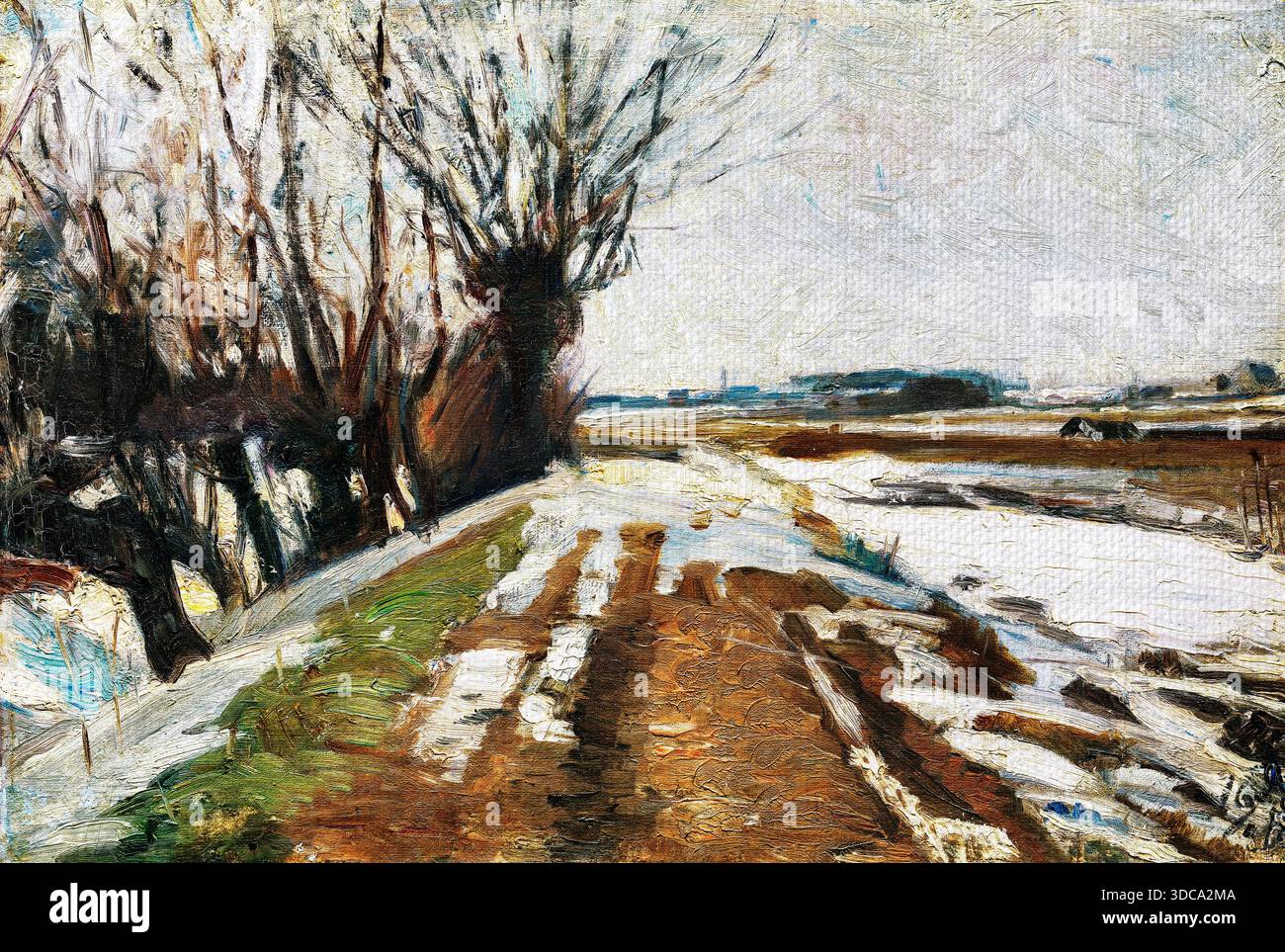 Winter Day at Utterslev – Snowy Danish Landscape by Albert Gottschalk ...