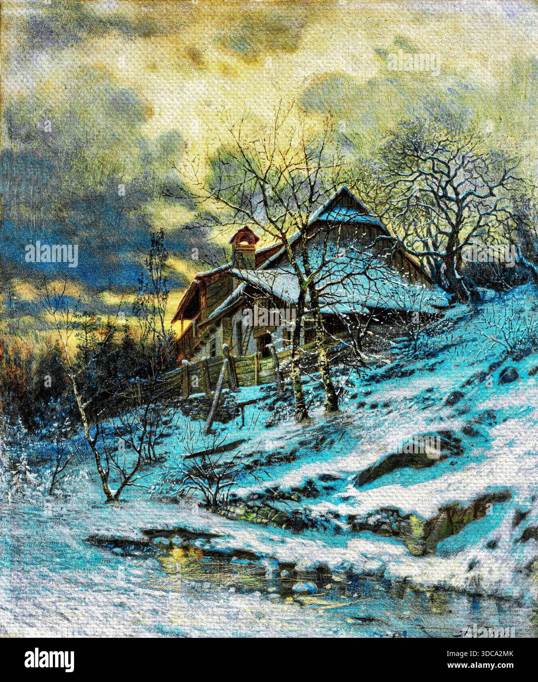 Winter Motif – Snowy Central European Landscape by Vojtech Angyal ...