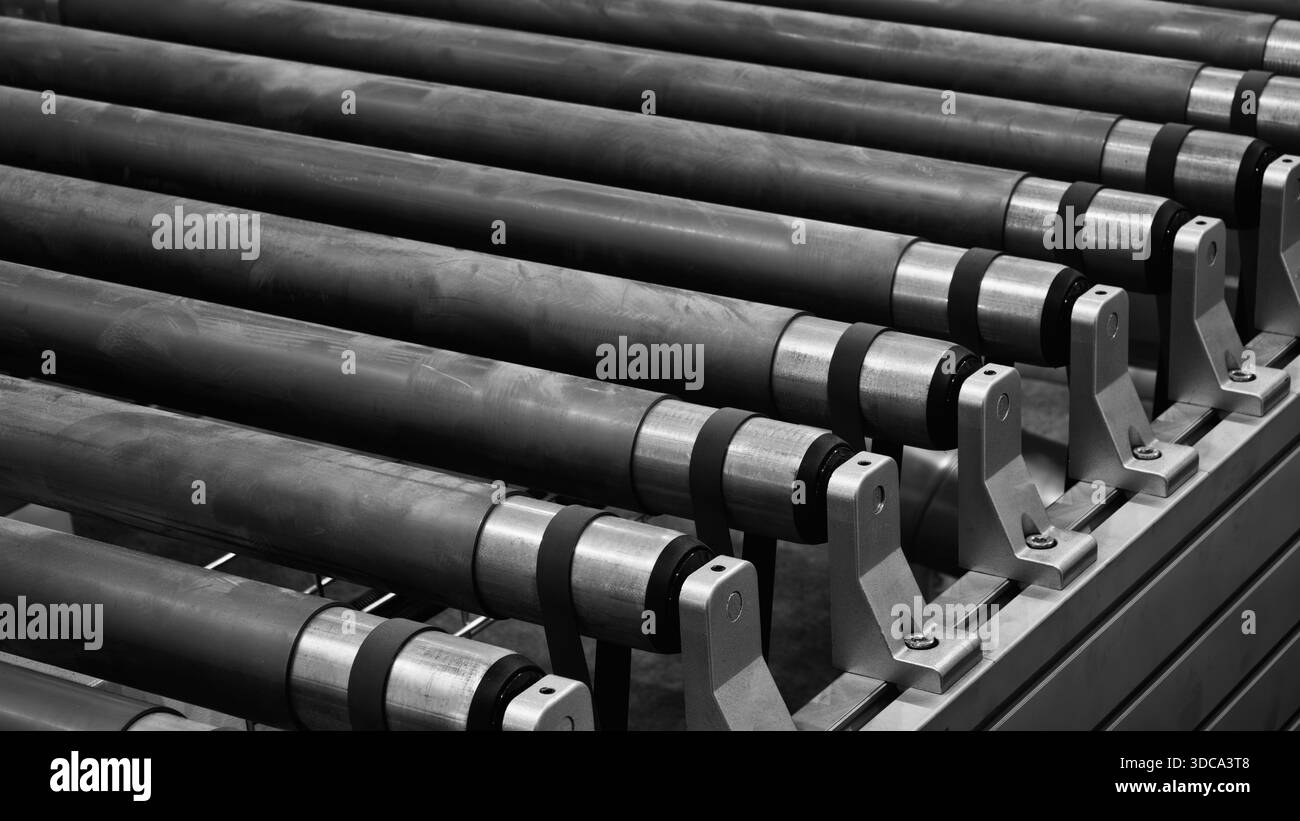 Plant conveyor crossing Black and White Stock Photos & Images - Alamy