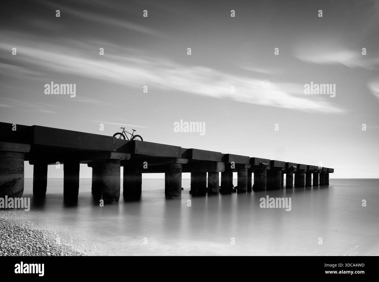 Beautiful scene peaceful calm water Black and White Stock Photos ...
