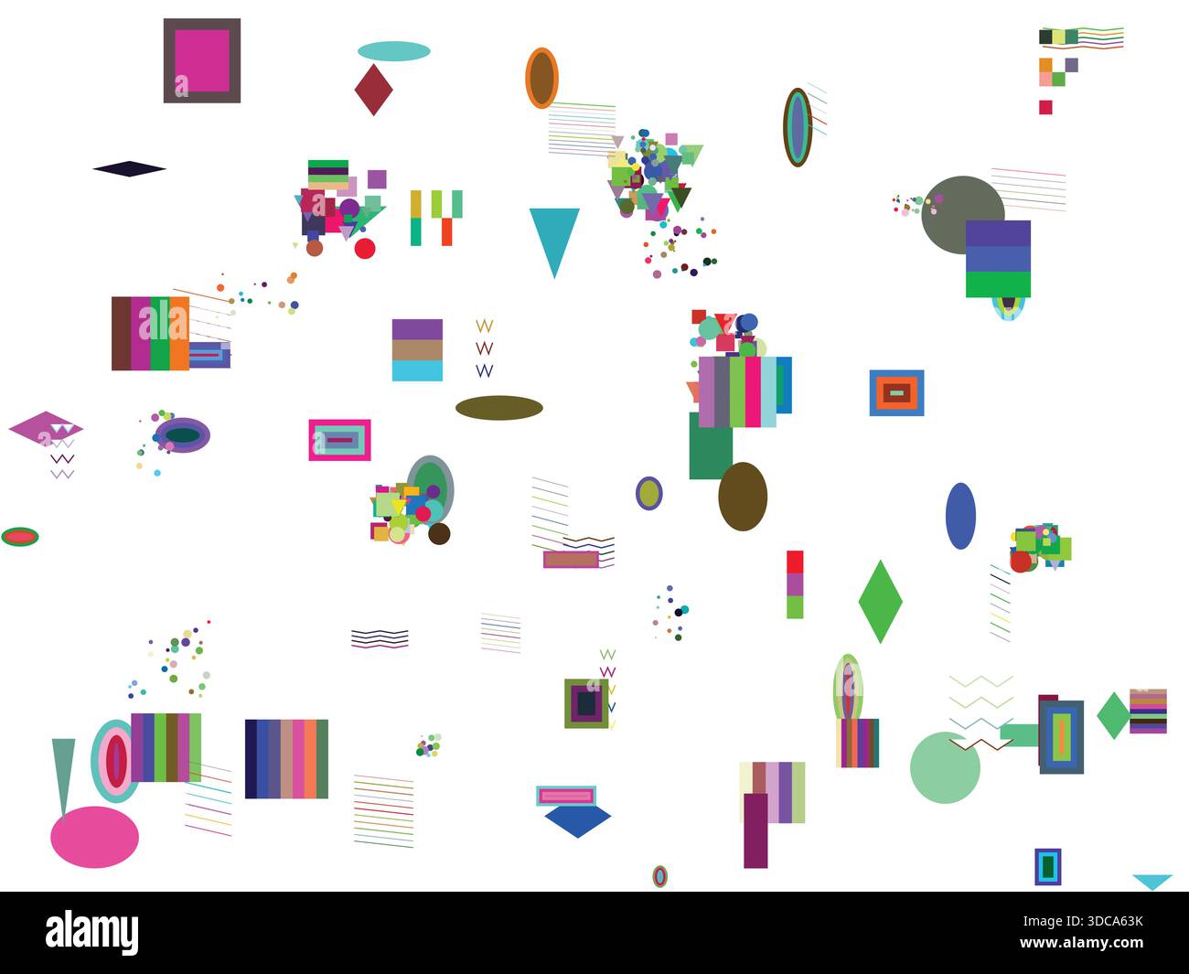 Random scattered shapes geometric Cut Out Stock Images & Pictures - Alamy