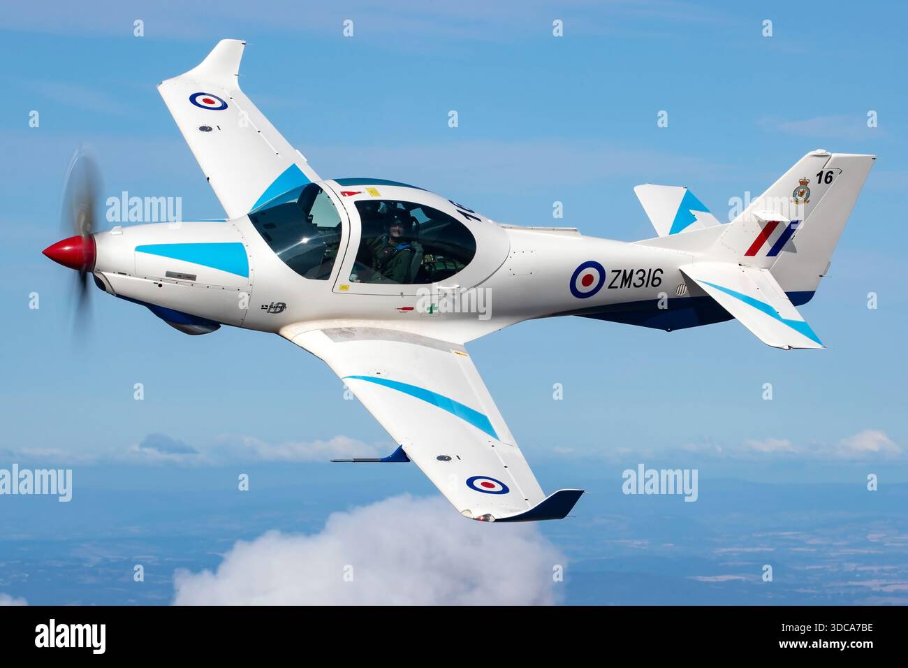 A Royal Air Force Grob G-120TP Prefect T1 training aircraft is shown ...