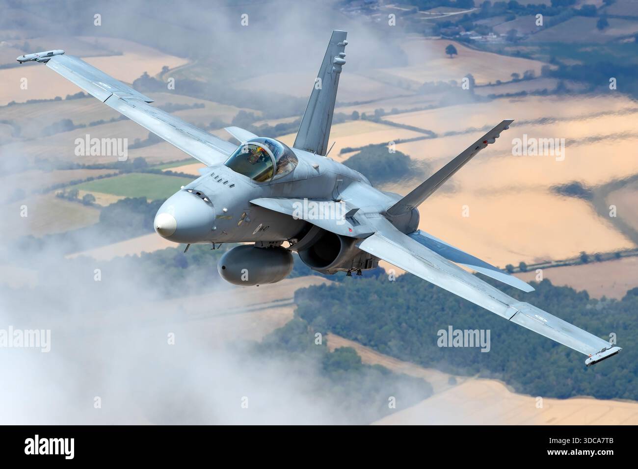 A Finnish Air Force F/A-18C Hornet with registration HN-417 is shown in ...