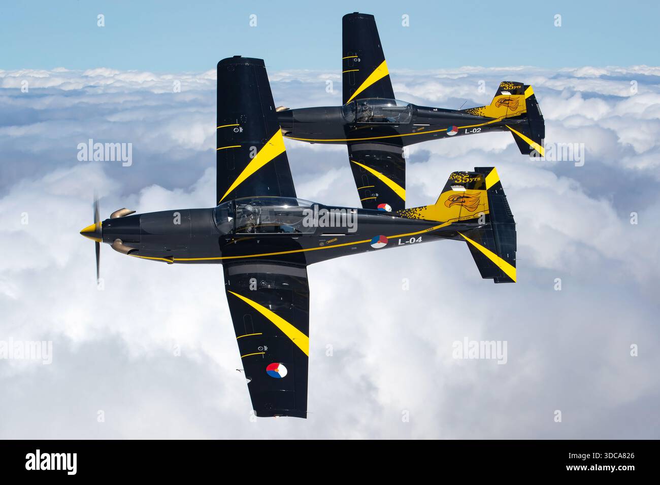Two Royal Netherlands Air Force Pilatus PC-7 training aircraft ...