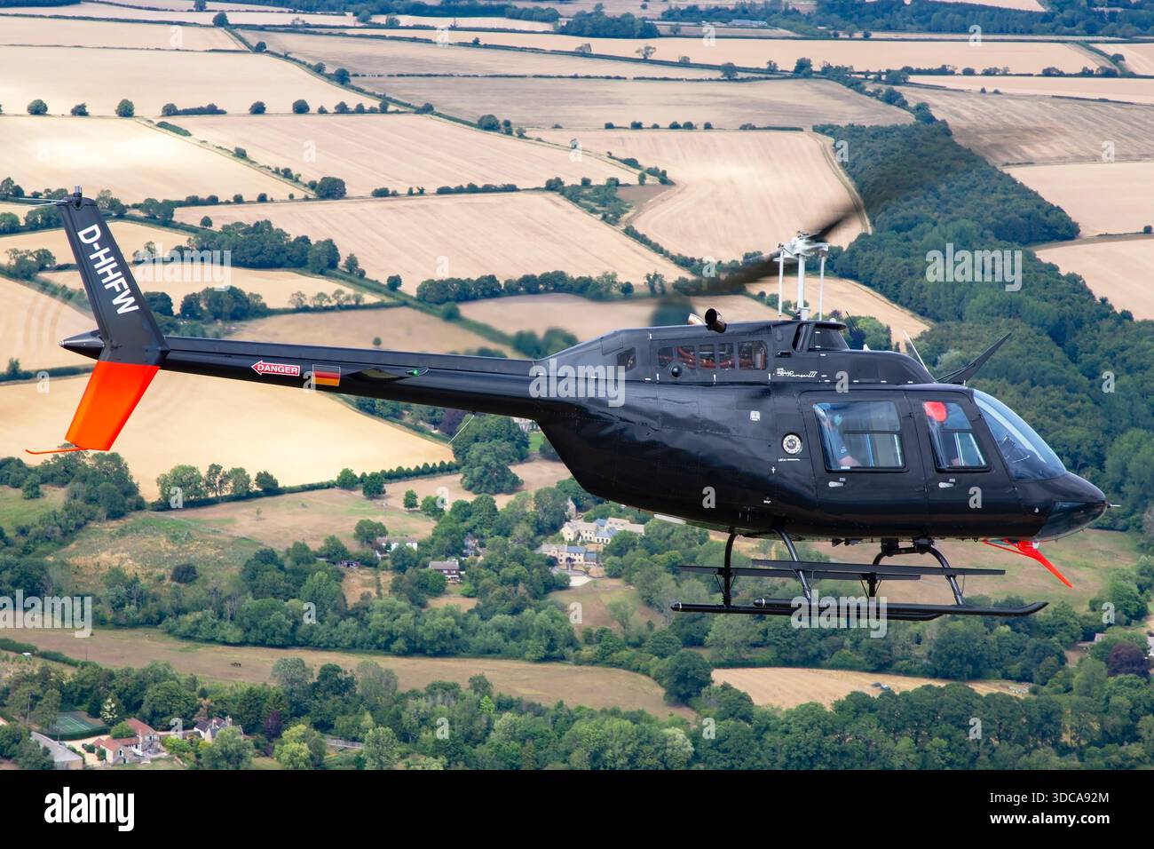 A Bell 206B JetRanger III helicopter operated by Heliteam is ...