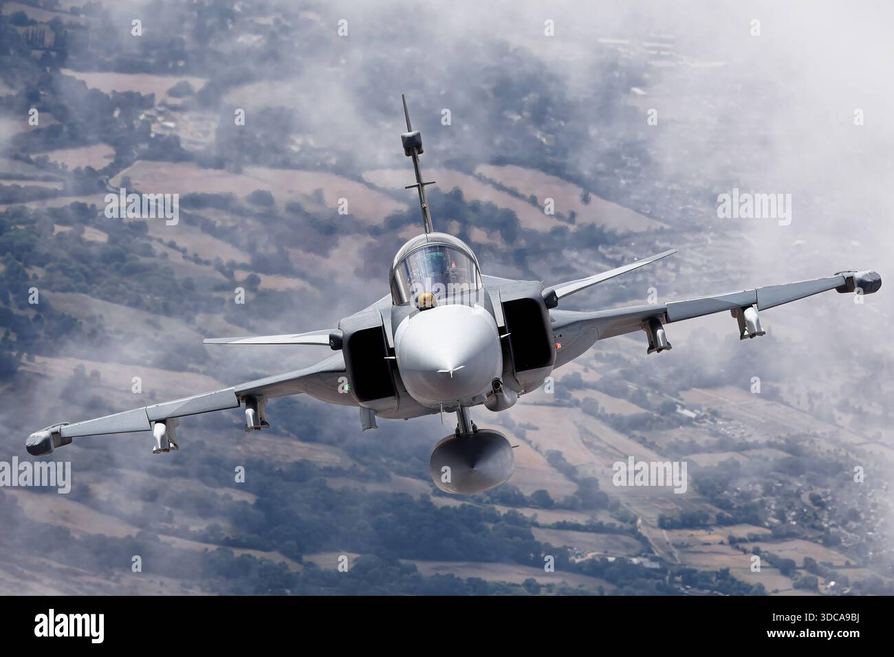 Air-to-air photograph of a Saab JAS 39E Gripen fighter aircraft in ...