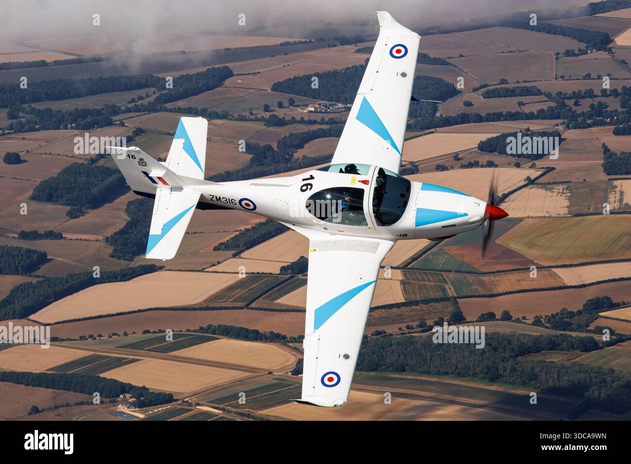 The RAF Grob G-120TP Prefect T1, registration ZM316, unit markings 3FTS ...