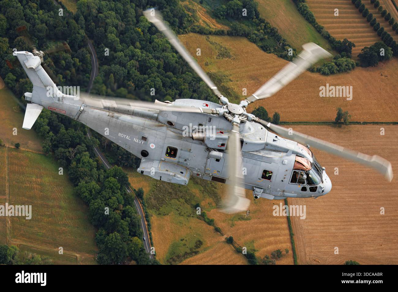 This image shows a Royal Navy EHI EH101-111 Merlin HM2 helicopter ...