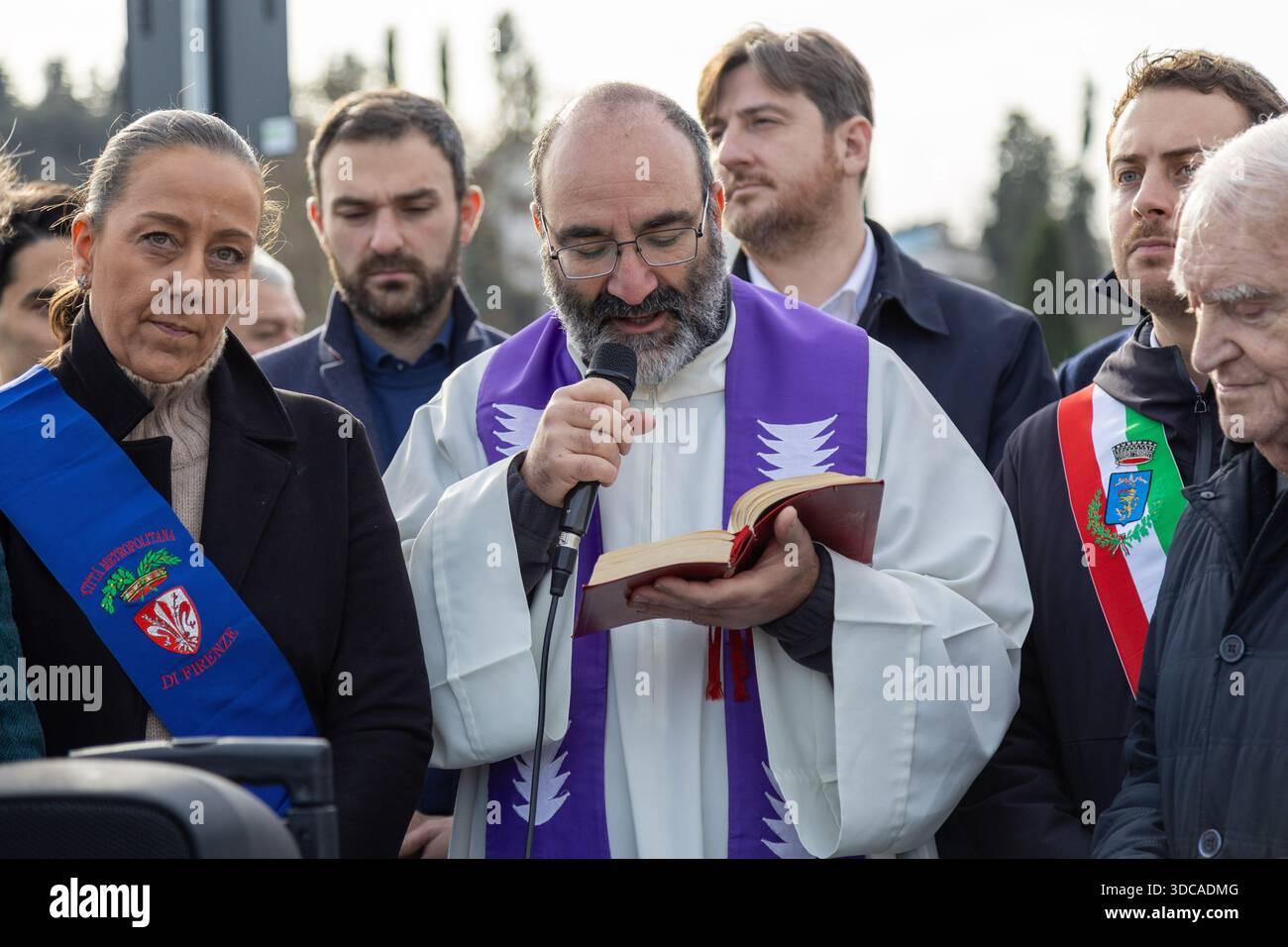 Don Renato, priest at the Church of San Michele a Tegolaia, gives a ...