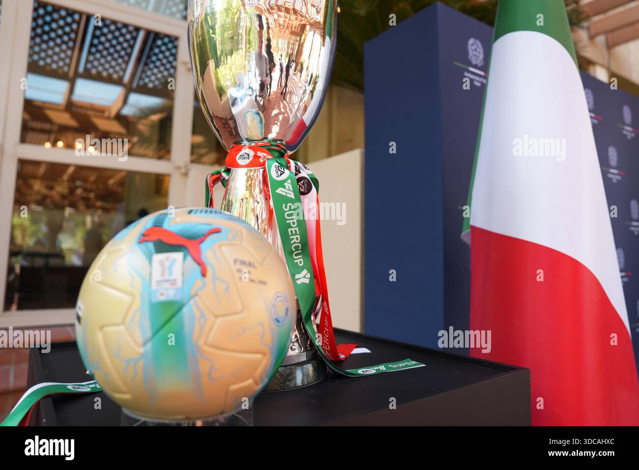 The trophy during the visit to the Italian Embassy at Riyadh, Saudi ...