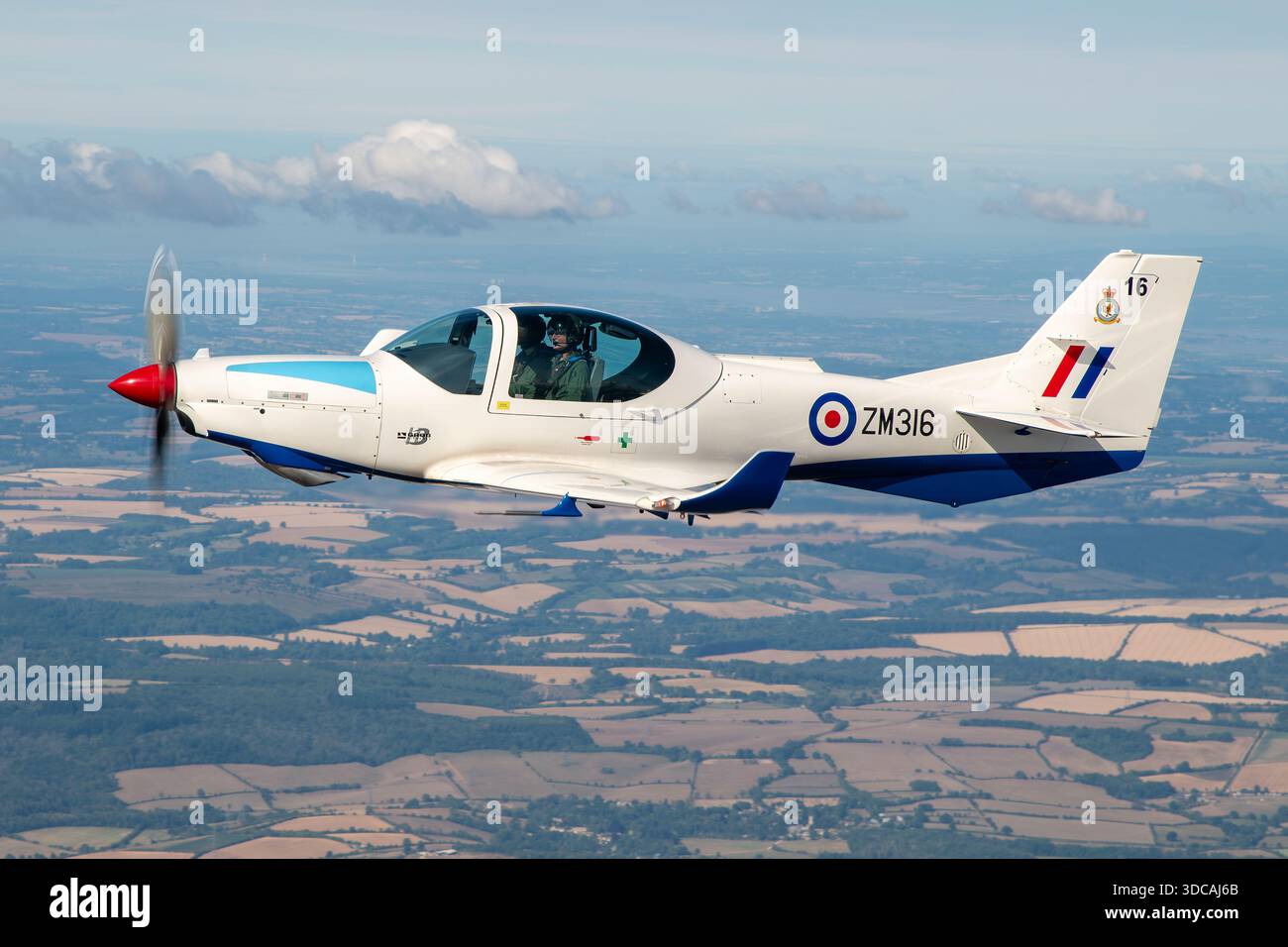 RAF Grob G120TP Prefect T1 ZM316, from 3FTS, is shown in close-up air ...
