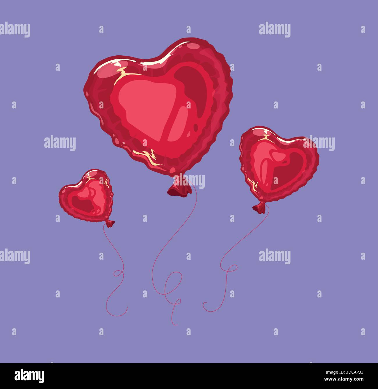 Red foil love balloons heart Stock Vector Images - Alamy