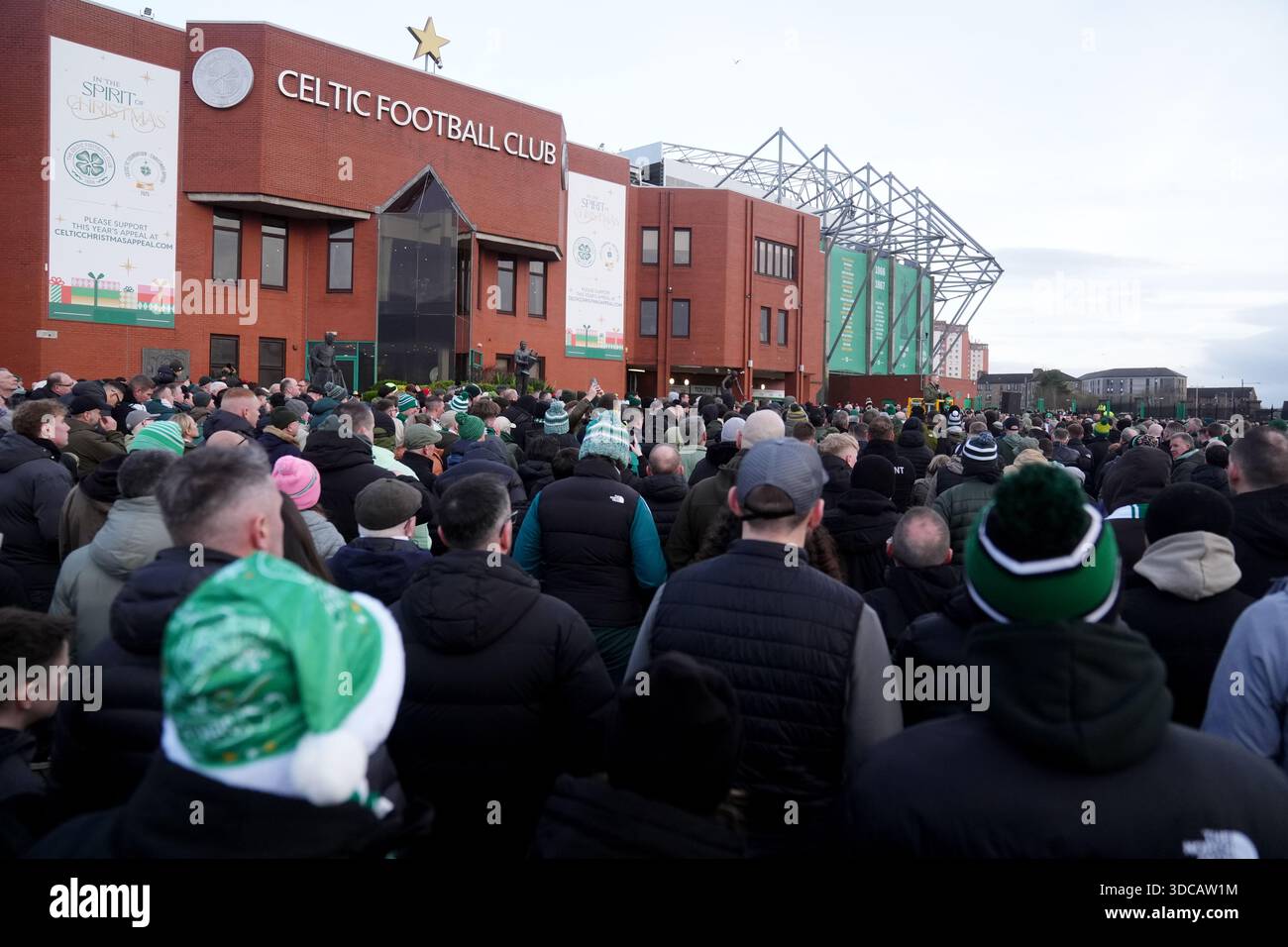 Fan protest outside the stadium before the William Hill Premiership ...