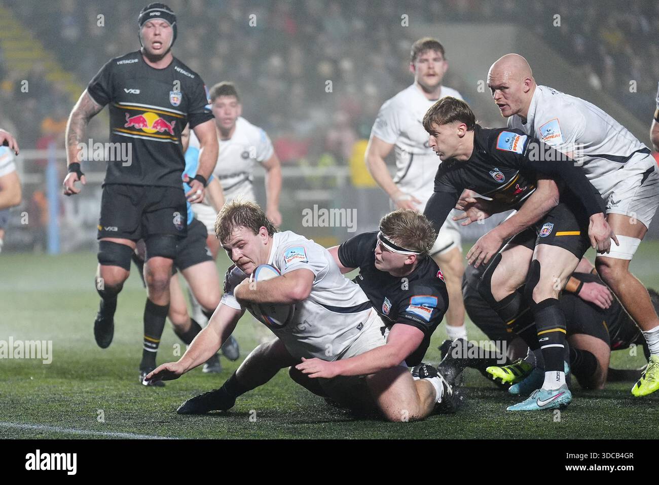 Bath Rugby's Archie Griffin scores a try during the Gallagher PREM ...