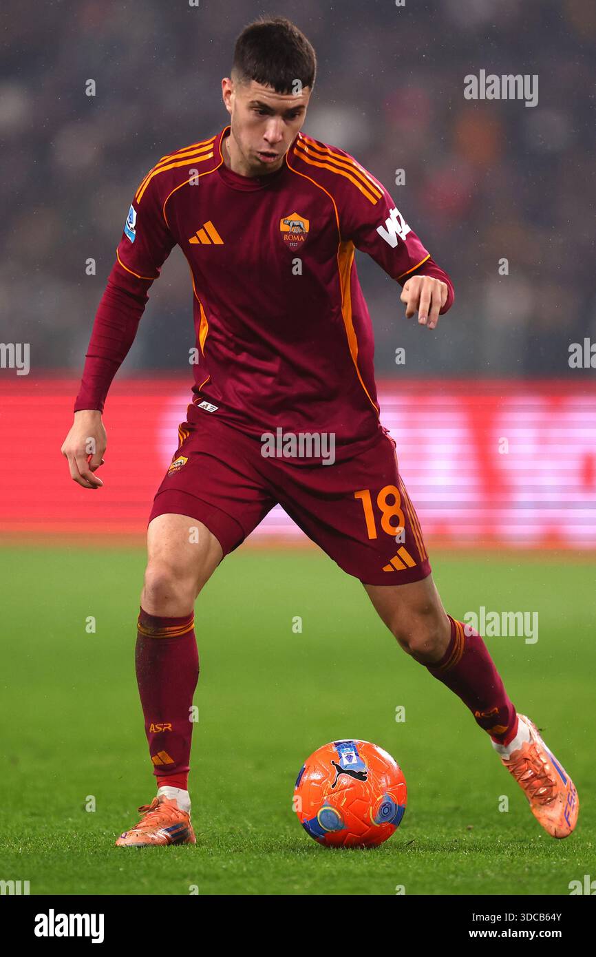 Matias Soule of AS Roma in action during the Serie A match beetween ...