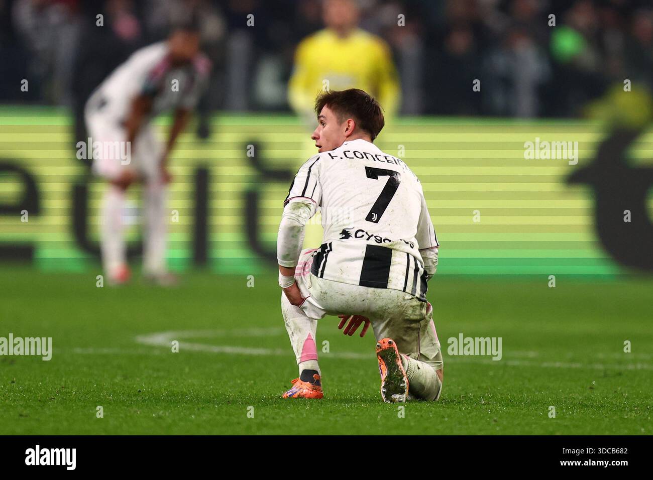Francisco Conceicao of Juventus Fc injured during the Serie A match ...