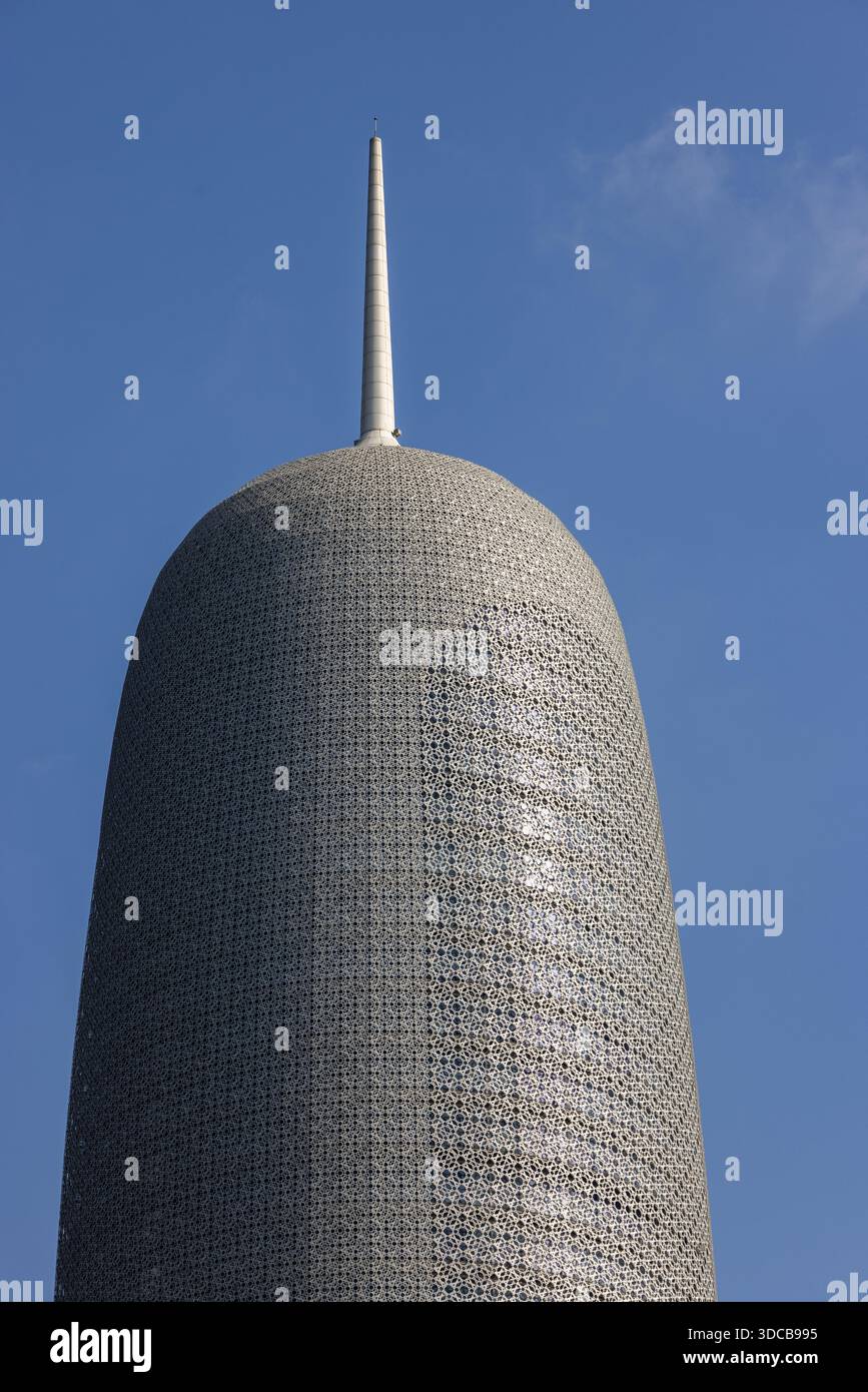 Doha Tower / Burj Doha, designed by architect Jean Nouvel, with layered ...