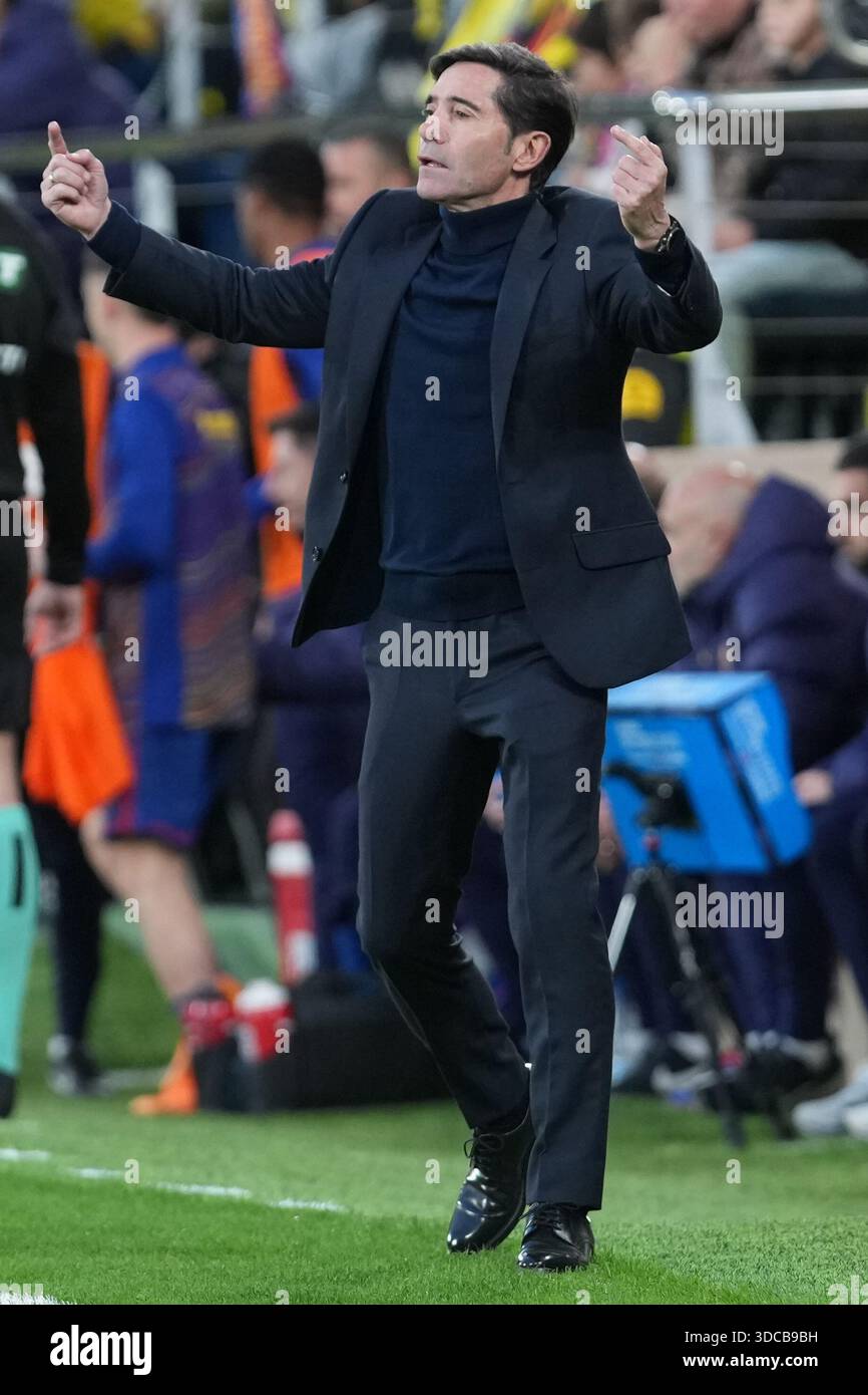 Villarreal's manager Marcelino gives instruction inside the box team ...