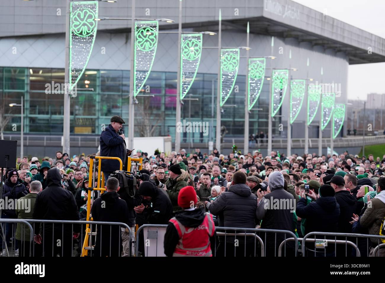 Fan protest outside the stadium before the William Hill Premiership ...