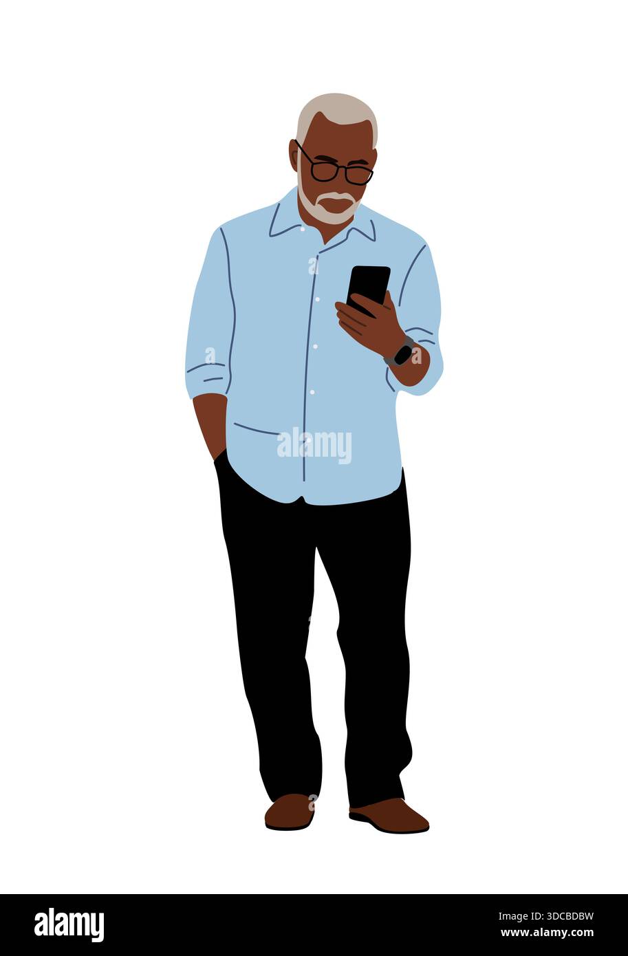 Elderly using mobile phone Stock Vector Images - Alamy