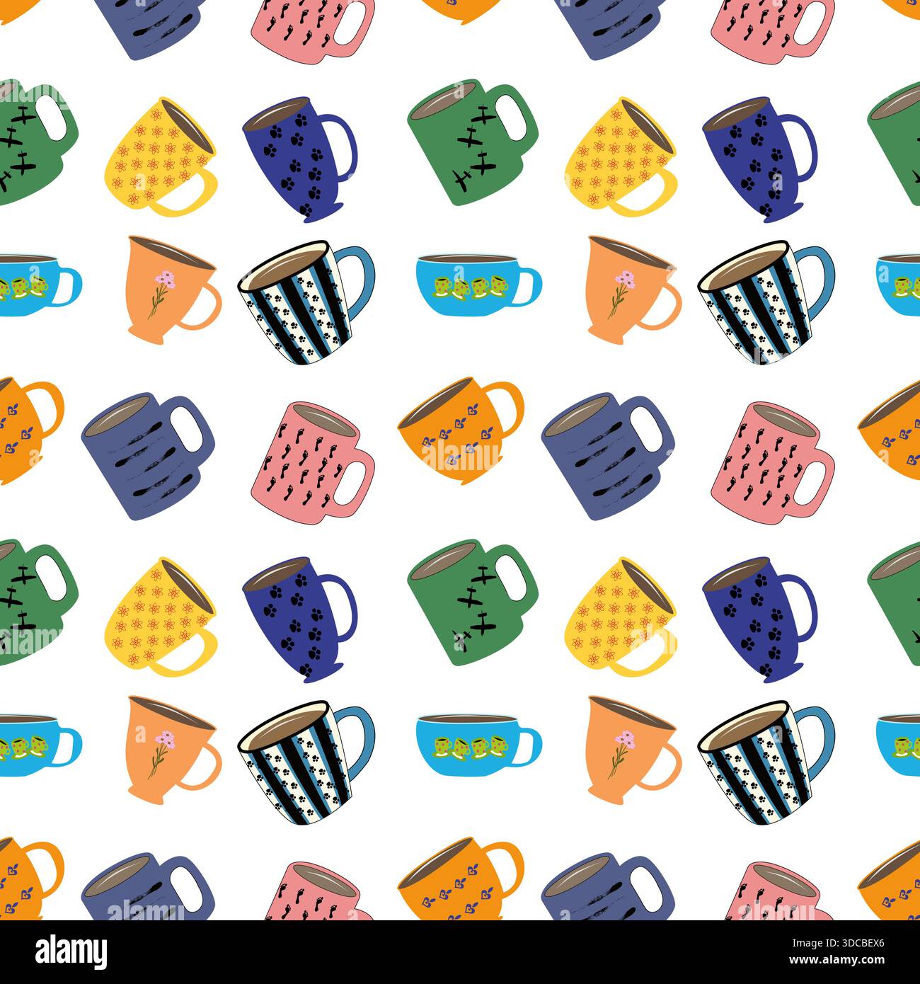 Colorful mugs Stock Vector Images - Alamy