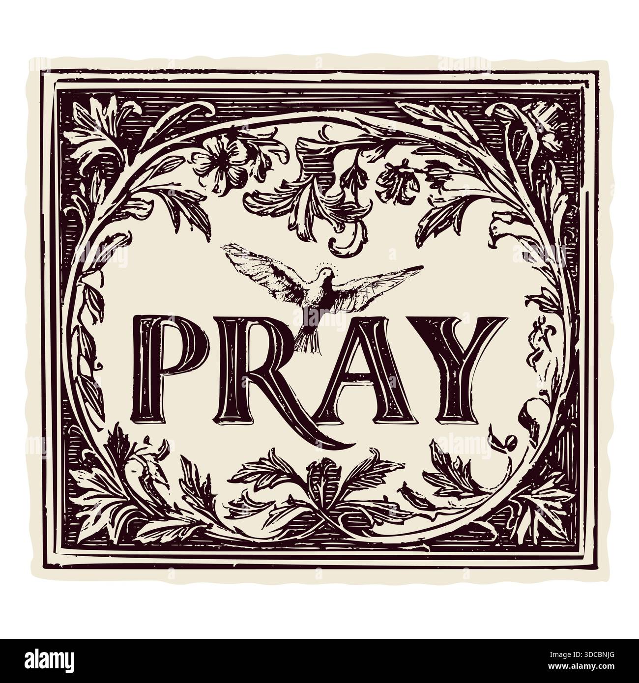 Beautiful pray lettering with Holy Spirit dove clip art for church ...