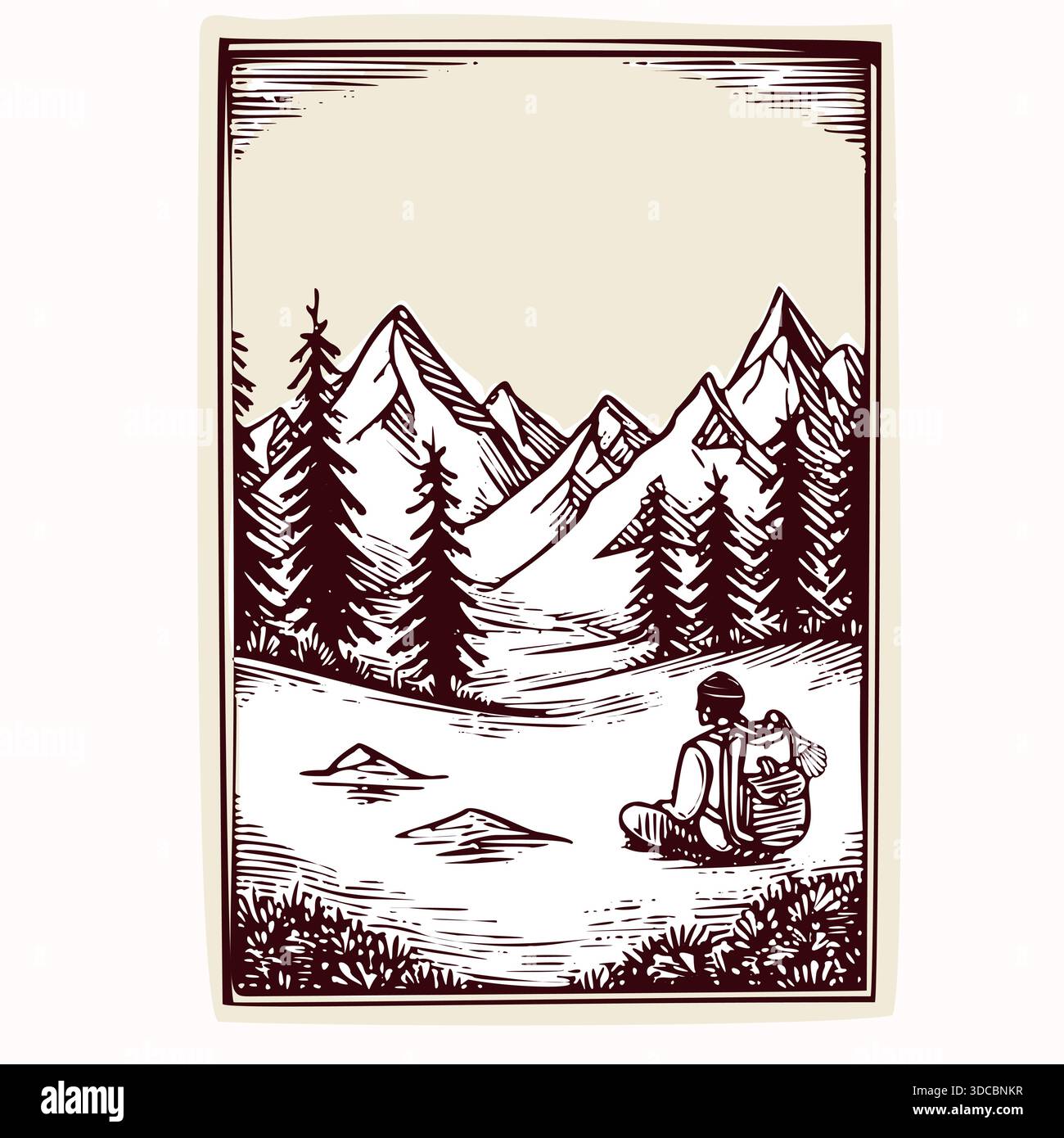 Resting camino de santiago Stock Vector Images - Alamy