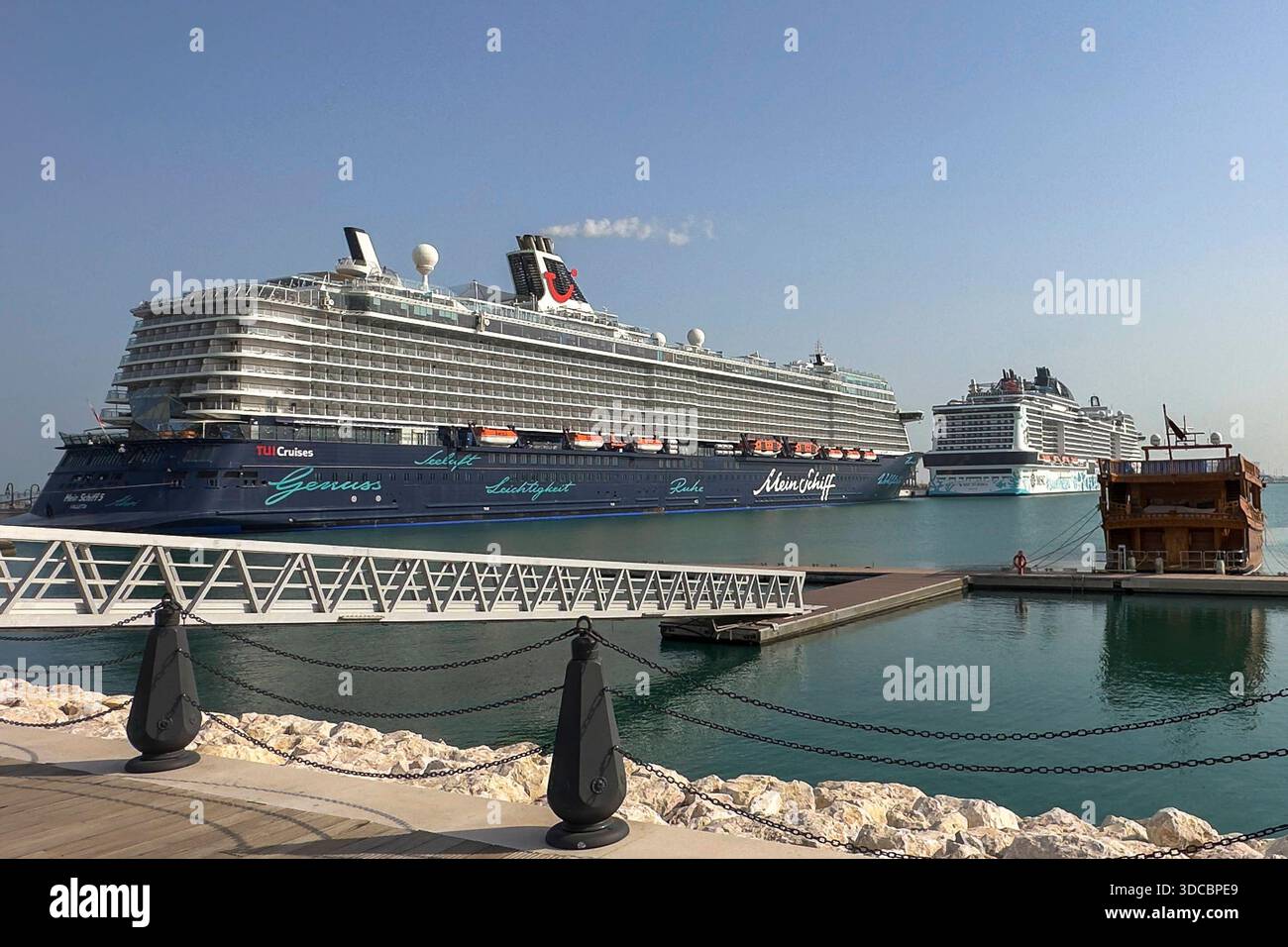 Mein Schiff 5 Valletta and MSC Euribia VallettaDocked In Old Doha Port ...