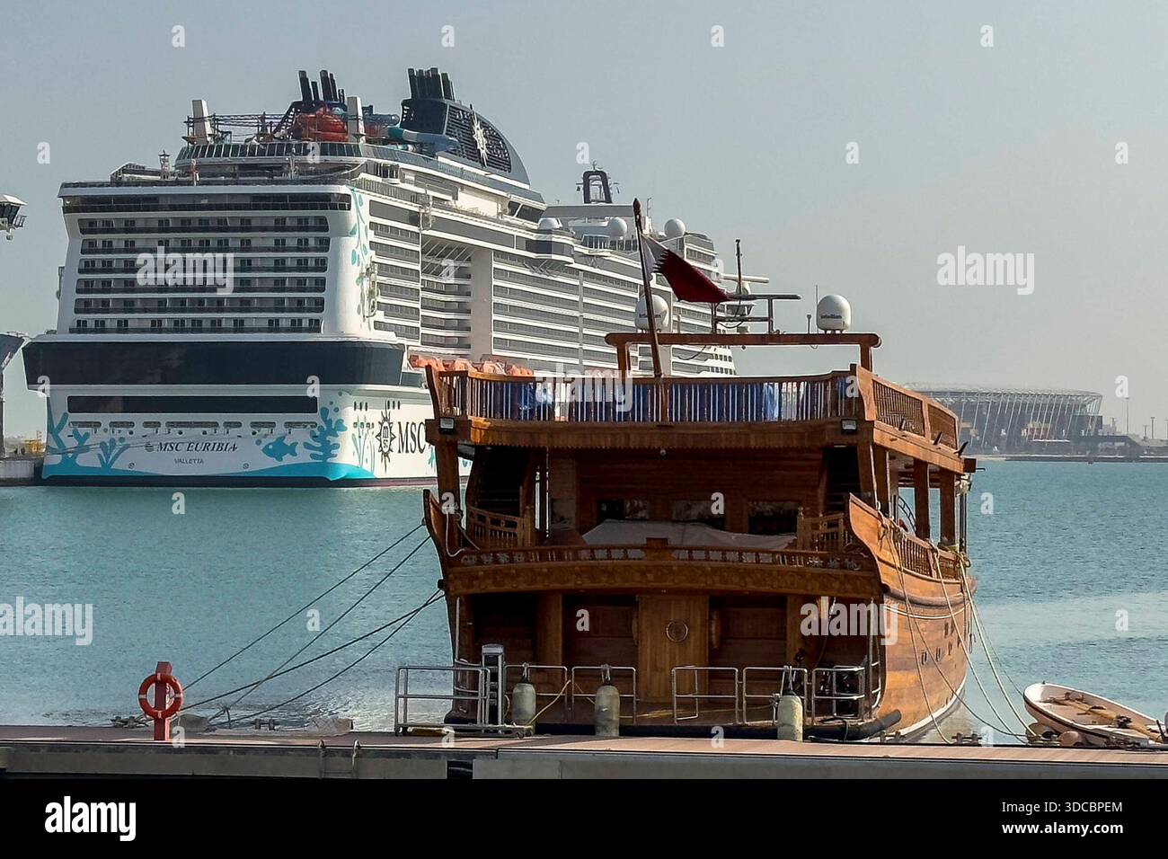 Mein Schiff 5 Valletta and MSC Euribia VallettaDocked In Old Doha Port ...