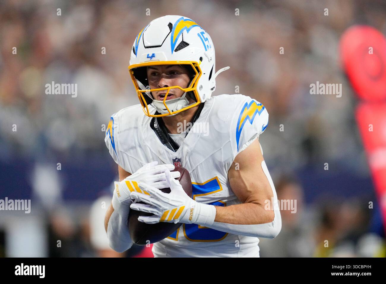 Los Angeles Chargers wide receiver Ladd McConkey (15) makes a touchdown ...