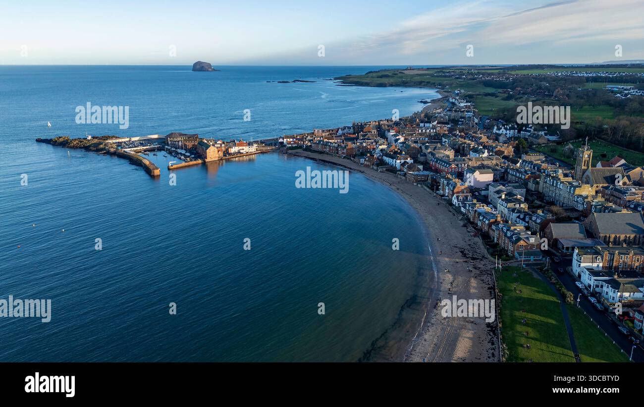Aerial view of North Berwick and harbour, East Lothian, Scotland Stock ...