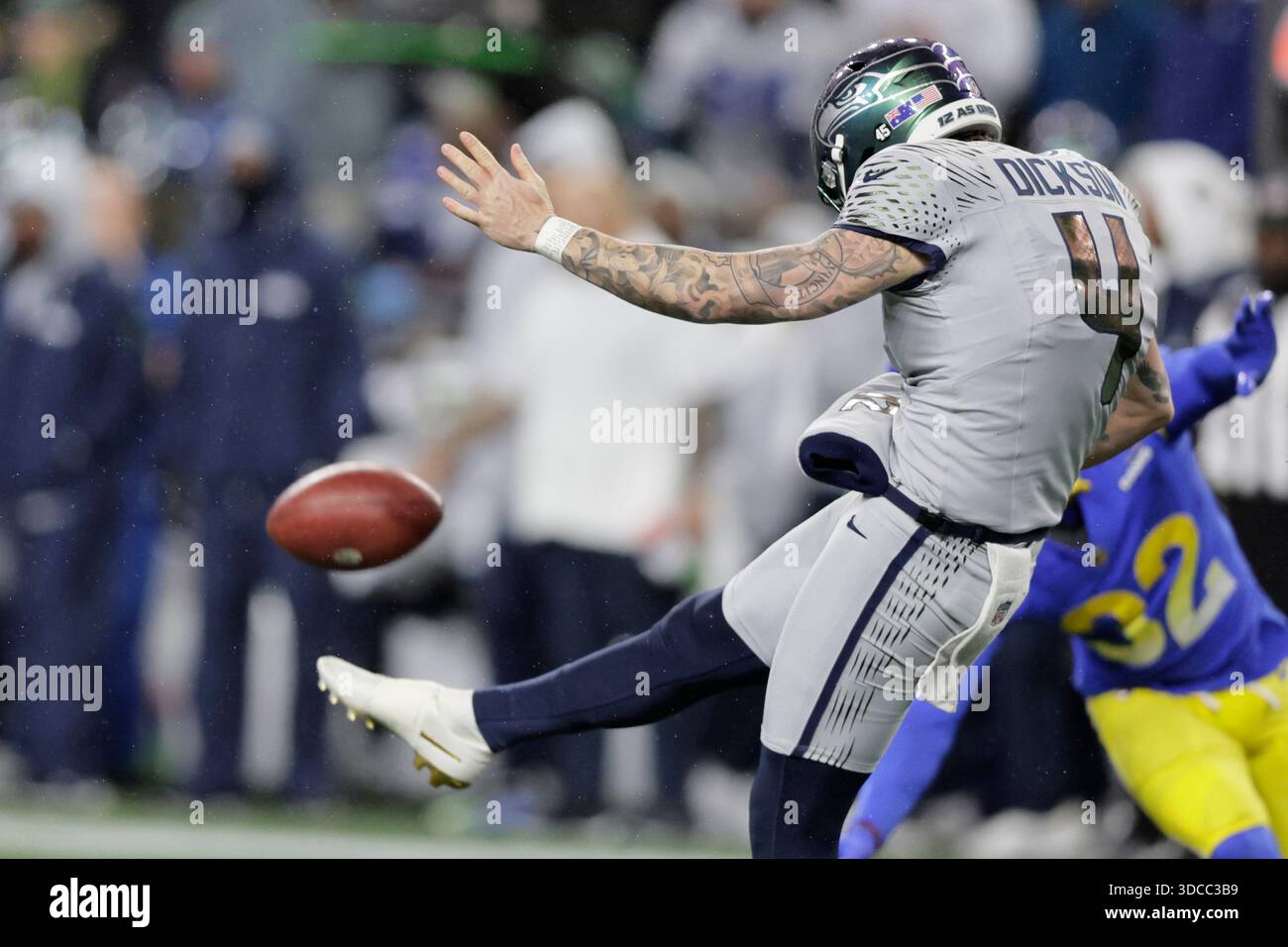 Seattle Seahawks punter Michael Dickson (4) punts against the Los ...