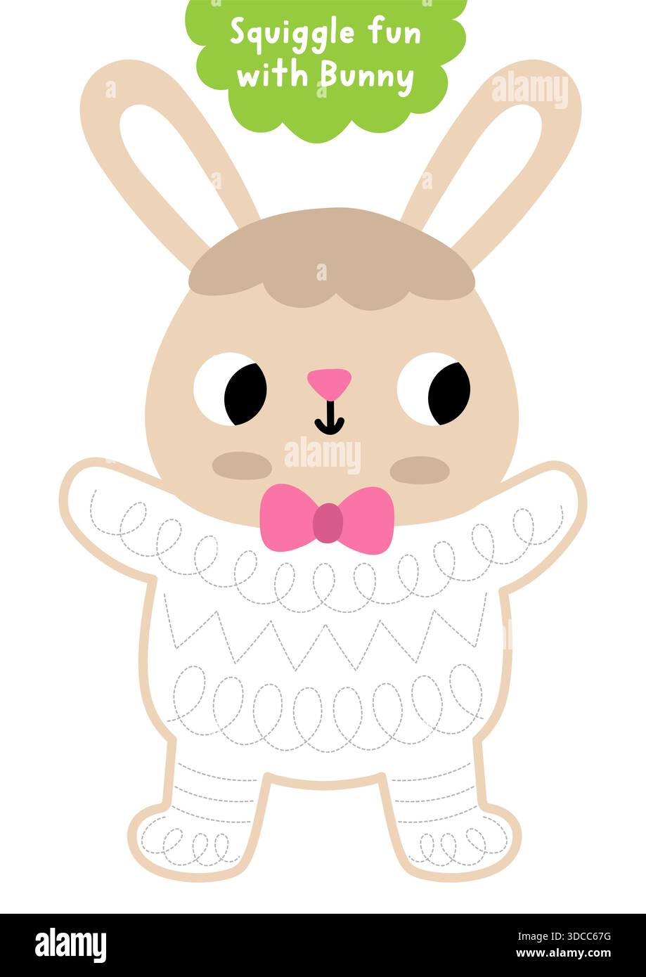 Vector Easter handwriting practice worksheet shaped as bunny with ...
