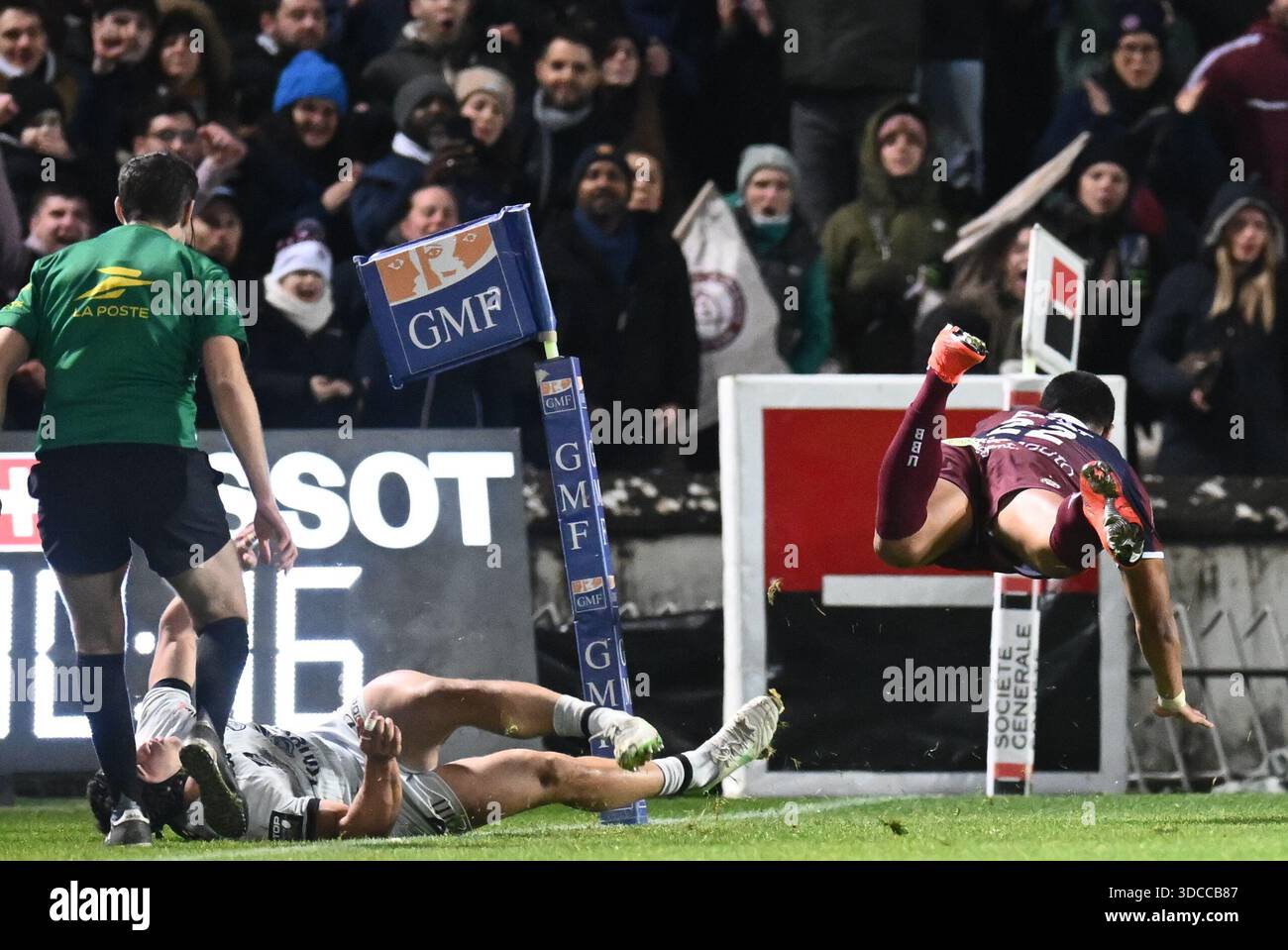 Salesi Rayasi of UBB during the Top 14 match between Bordeaux and ...
