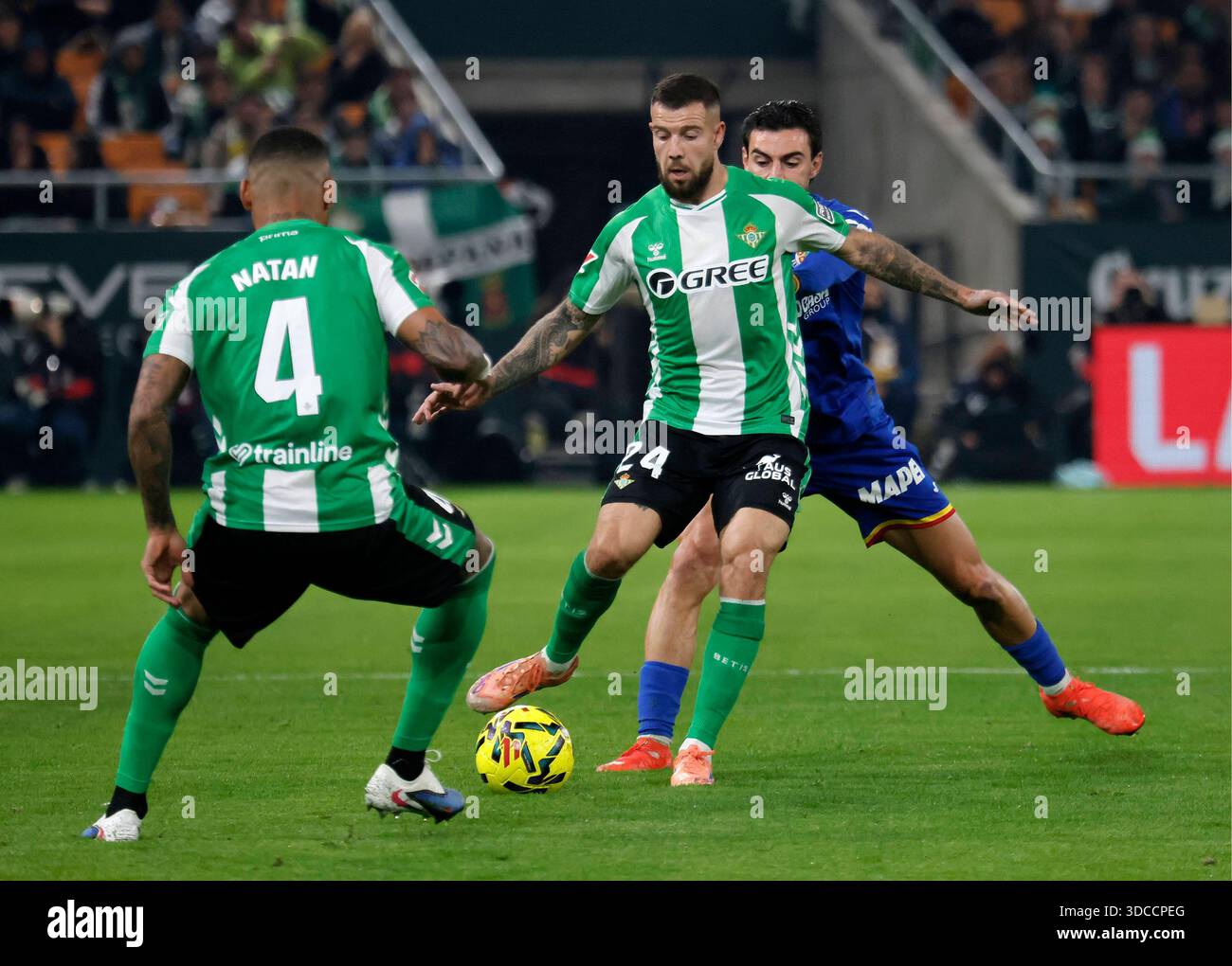 Spanish La Liga EA Sports soccer match Betis vs Getafe at La Cartuja ...