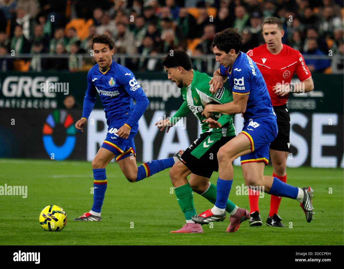 Spanish La Liga EA Sports soccer match Betis vs Getafe at La Cartuja ...