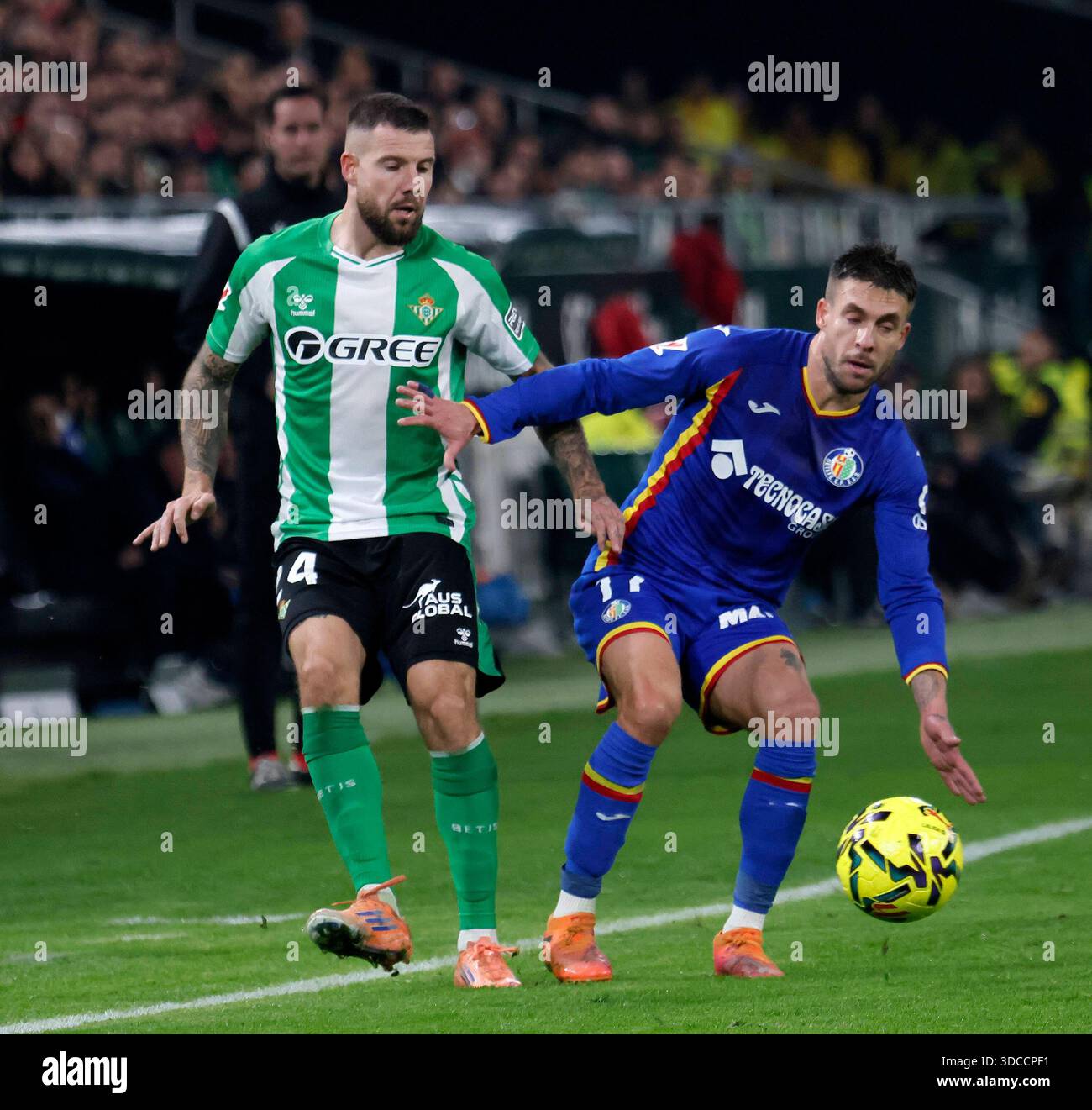 Spanish La Liga EA Sports soccer match Betis vs Getafe at La Cartuja ...